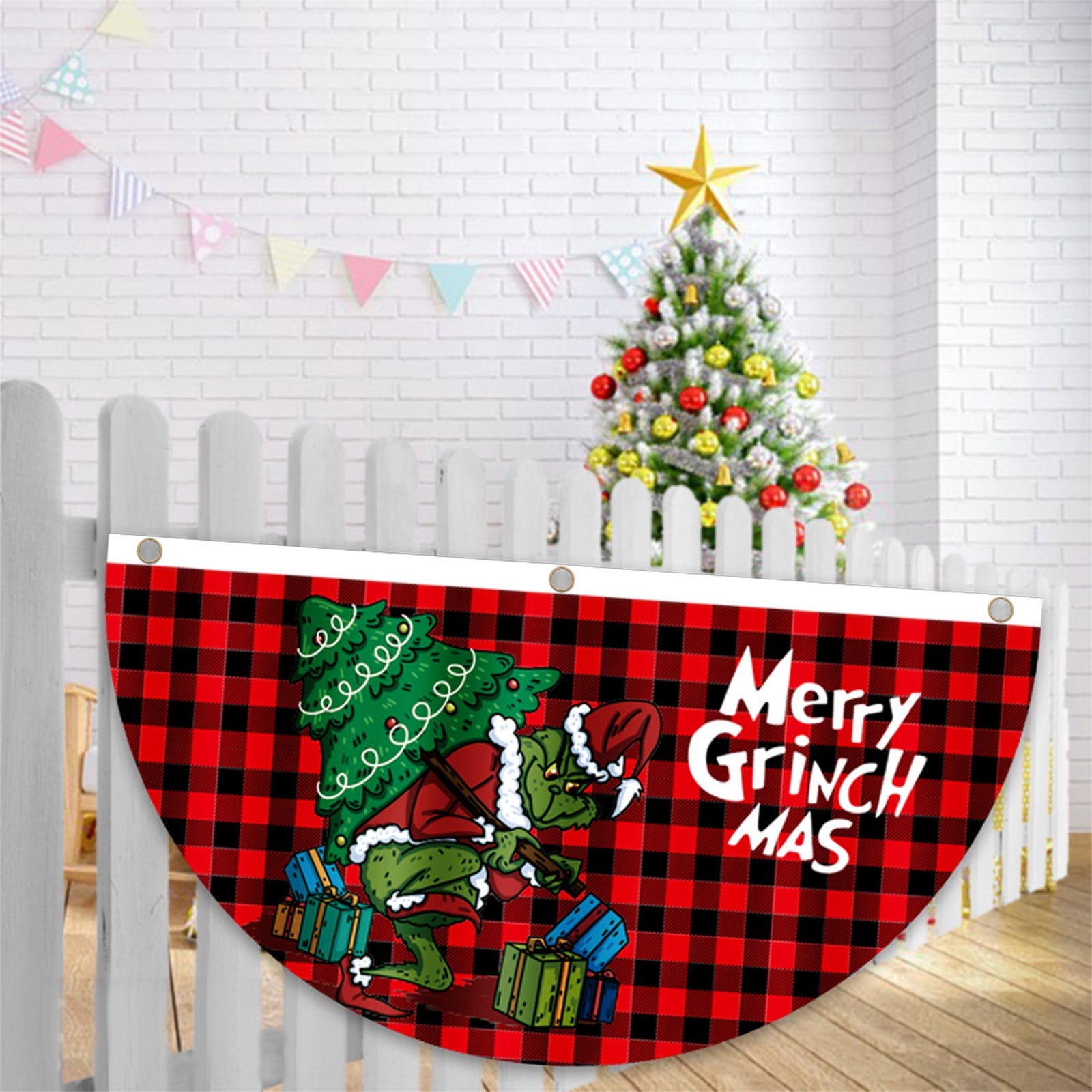 Gasue The Grinch Christmas Decorations for Tree Christmas Bunting Flags ...