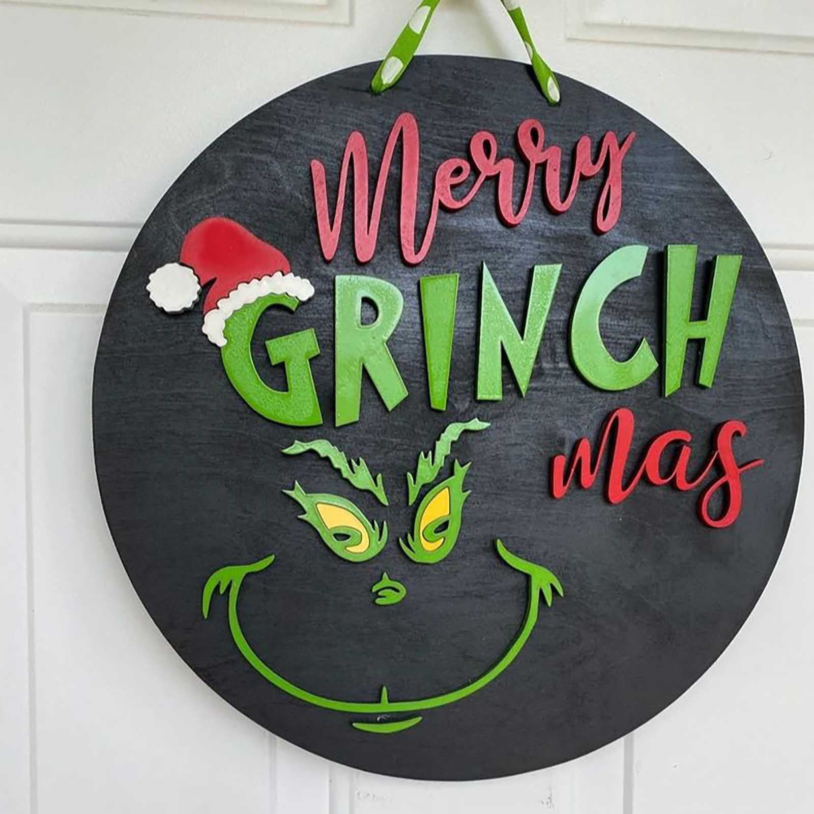 Gasue Grinch Christmas Decorations for Tree Welcome Sign Funny Grinch ...