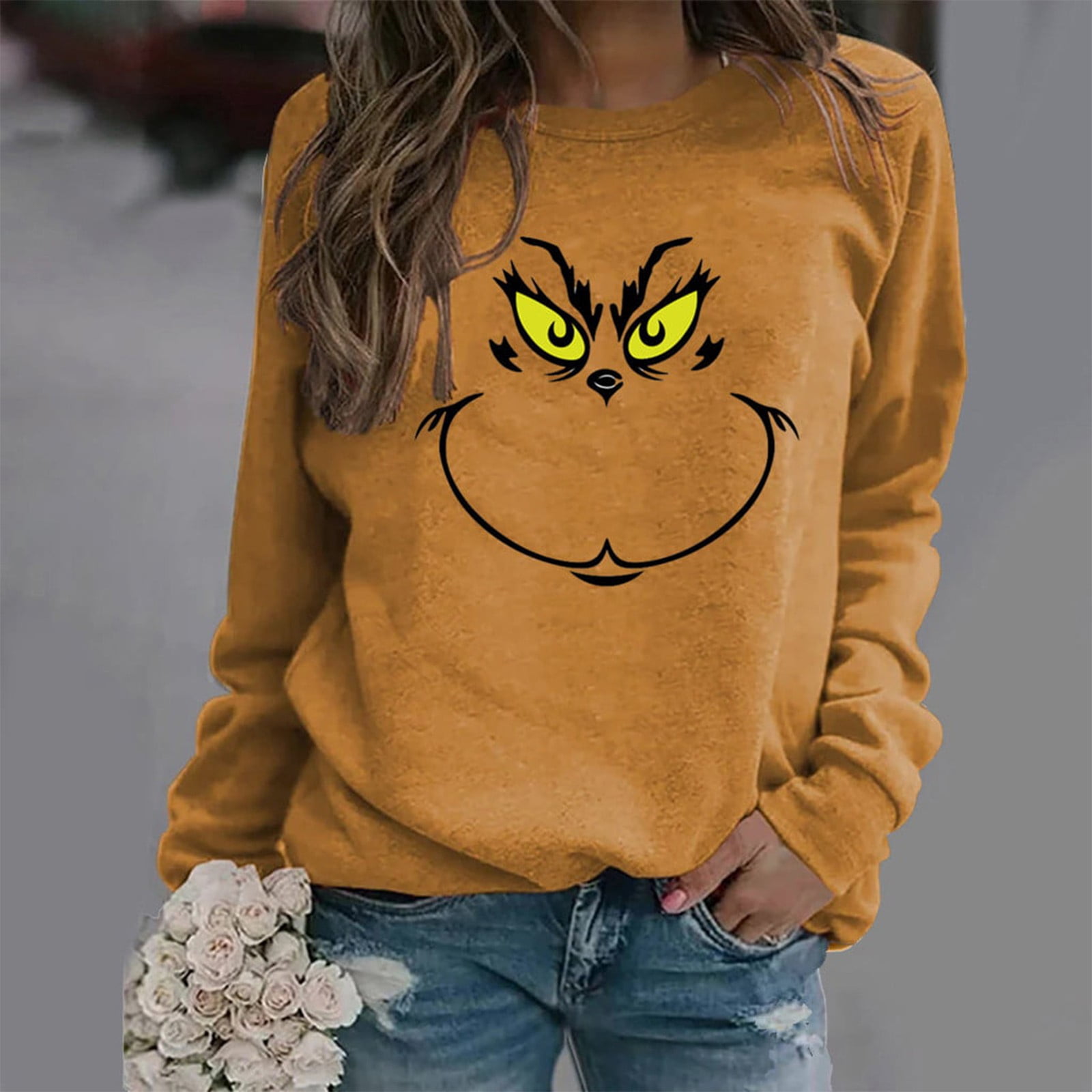 Gasue Grinch Costumes, Ladies Autumn and Winter Basic Versatile Casual ...