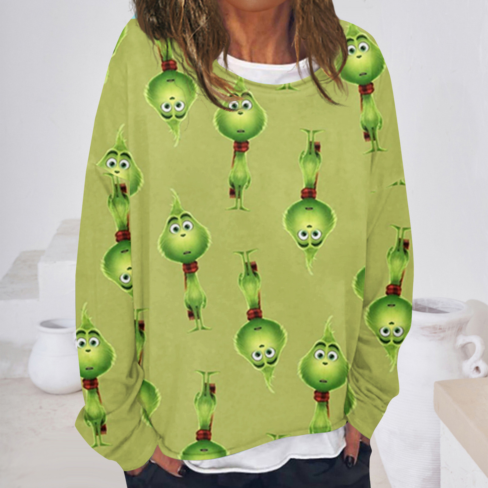 Gasue Grinch Costumes, Women'S Casual Fashion Vintage Printed Long ...
