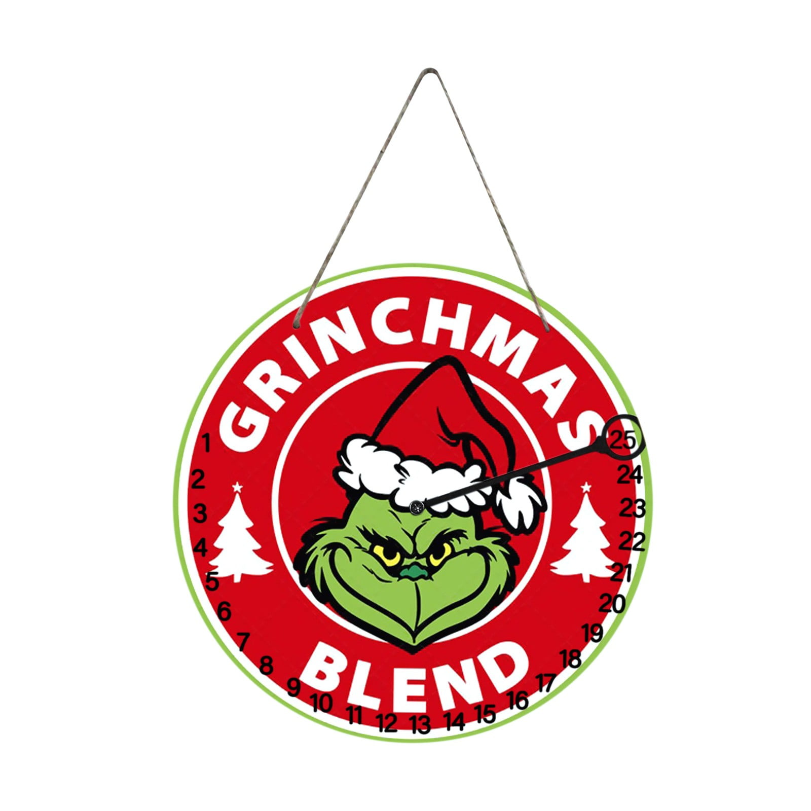 Lunuaoe Grinch Christmas Decorations, Christmas Countdown Pendant ...
