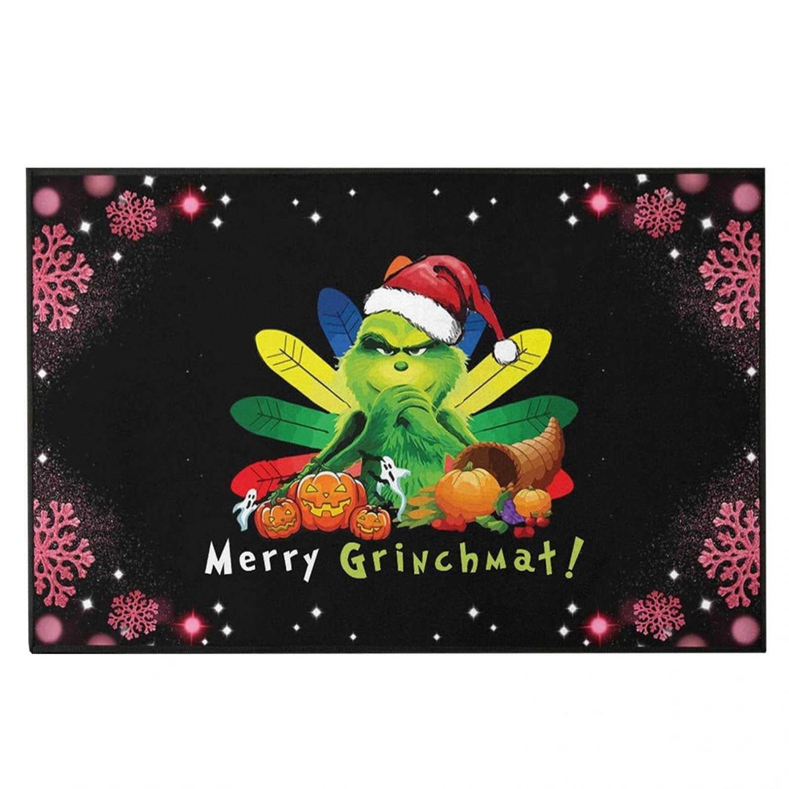 Lunuaoe Grinch Ornaments Christmas Door Mat Outdoor Welcome Mat for ...