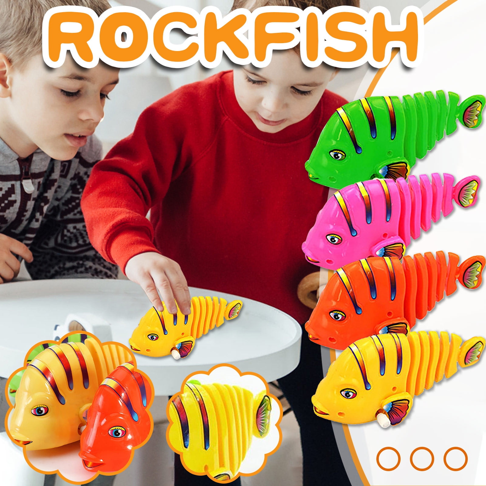 Gasue Kids Toys Wind-Up Colorful Wagging Fish Clockwork Toy, Wave Its ...