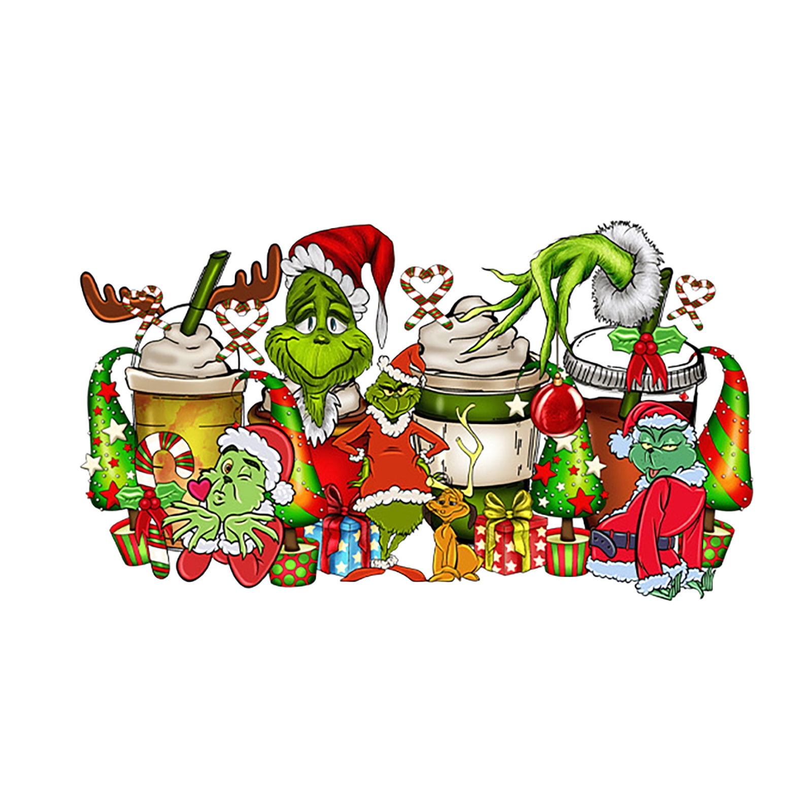Gasue The Grinch Christmas Decorations for Tree, Christmas Iron On ...