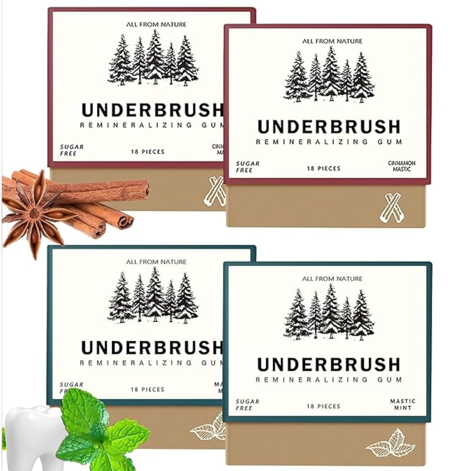 Gasue Underbrush Remineralizing Chewing Gum, 2025 NEW Organic Natural ...