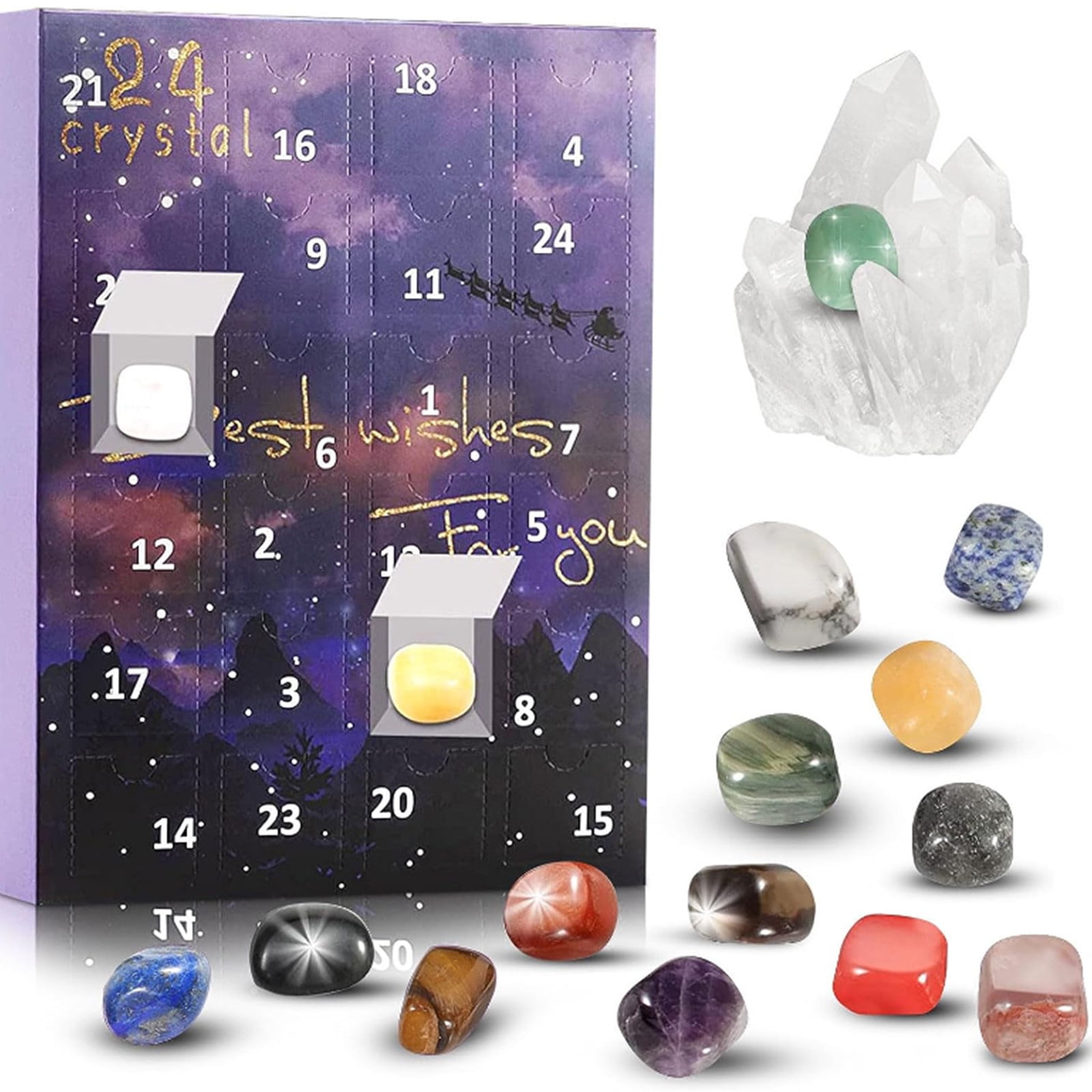 Lunuaoe Christmas Decorations 2025 Halloween Advent Calendar, Gemstone ...