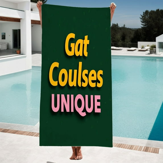Gat Coules Unique Bath Towel - Dark Green with Subtle Pattern Perfect ...