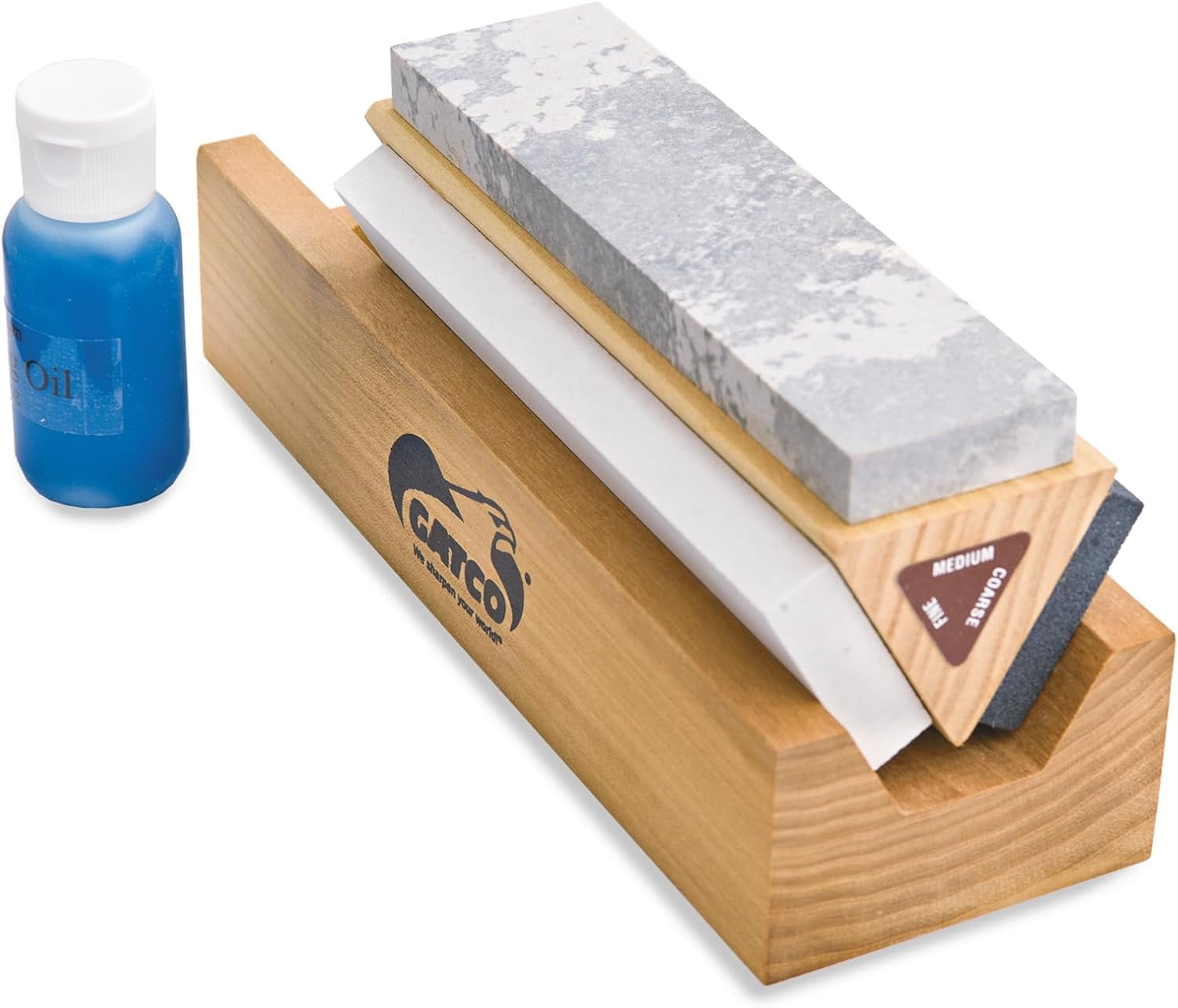 Gatco Arkansas Tri-Hone Sharpening System, Soft, Medium, and Course ...