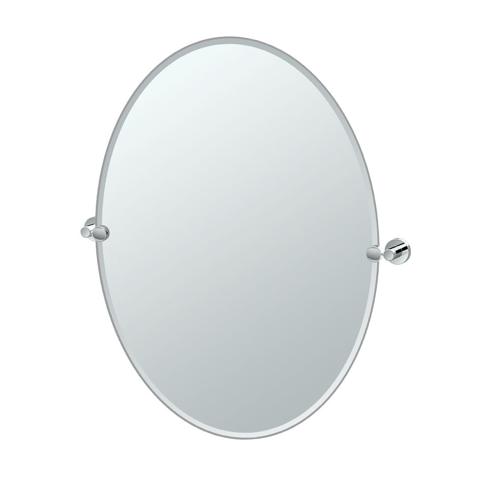 Gatco Glam 32" Frameless Oval Mirror, Chrome - Walmart.com