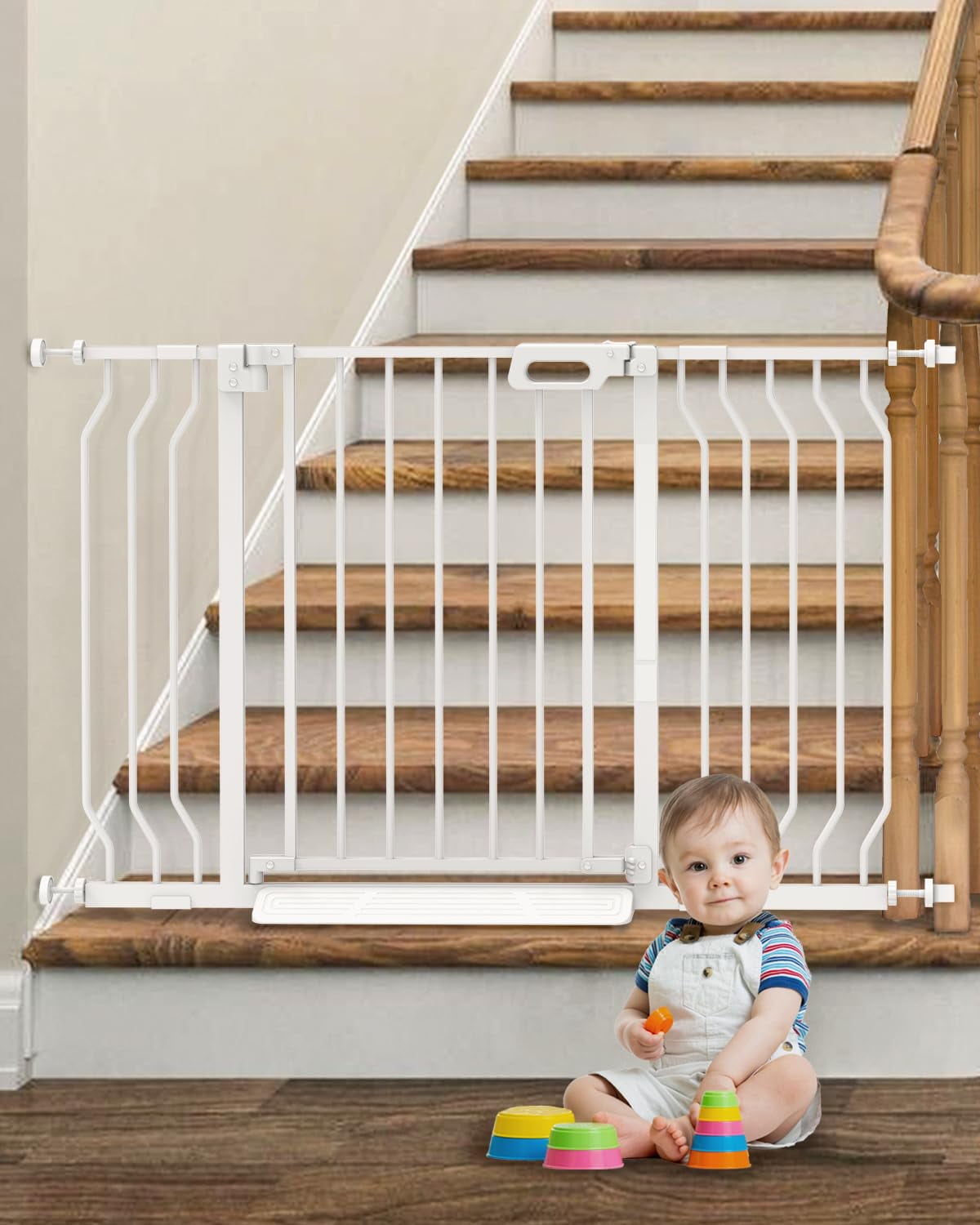 Gate, 29.5"-53" Auto-Close Dog Gate for Stairs & Doorways, Pressure ...