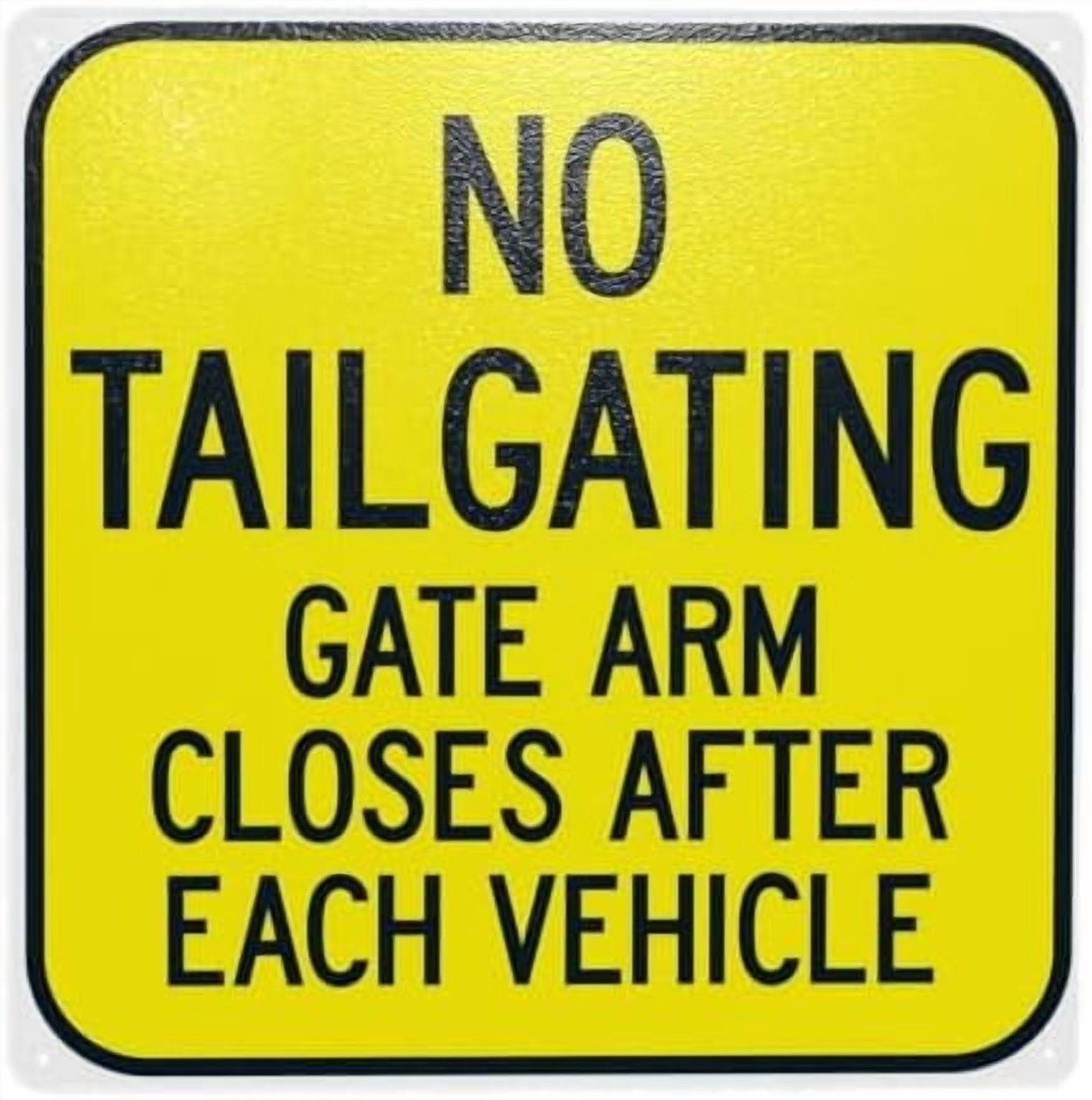 Gate Arm Closes After Each Vehicle No Tailgating Warning Sign, Gate ...