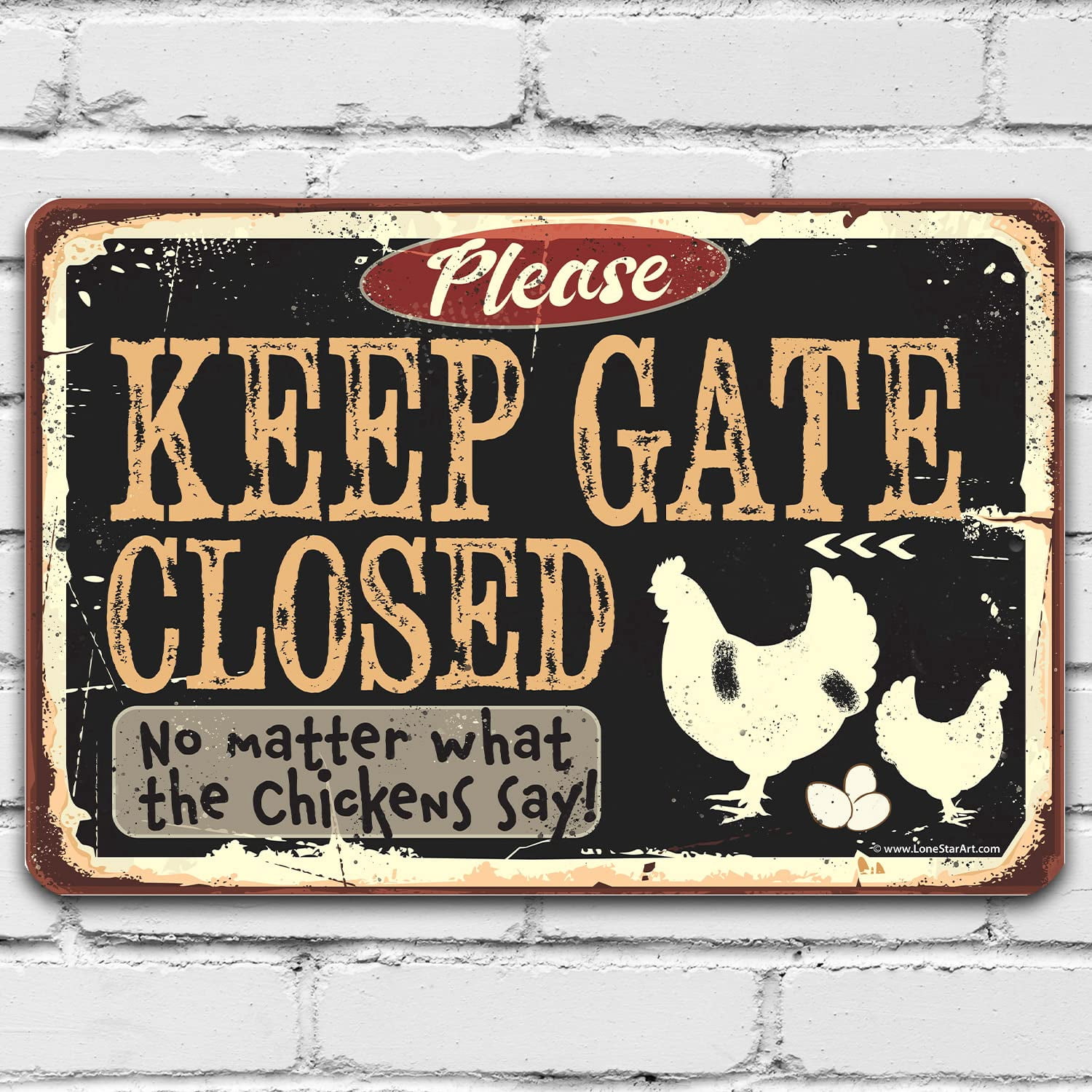 Gate Closed Chickens - Funny Chicken Coop Classic Farmhouse Decor ...