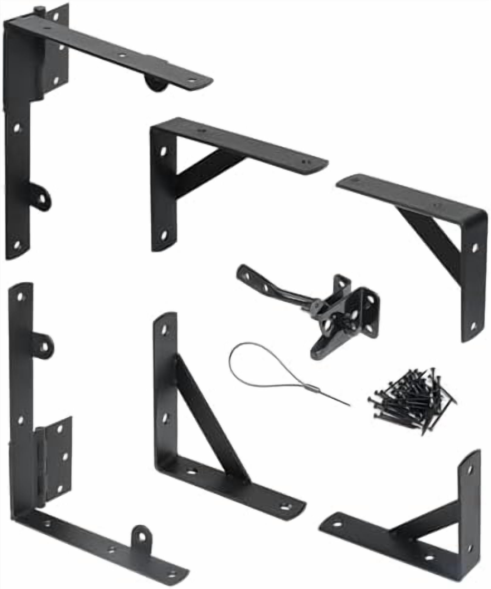 Gate Corner Brace Brackets Heavy Duty Anti Sag Gate Kit with Gate Latch ...
