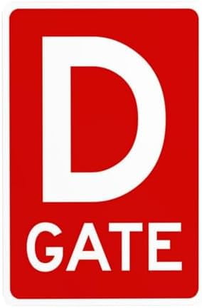 Gate D Warning Sign, Gate Security Metal Signs for Business Home ...