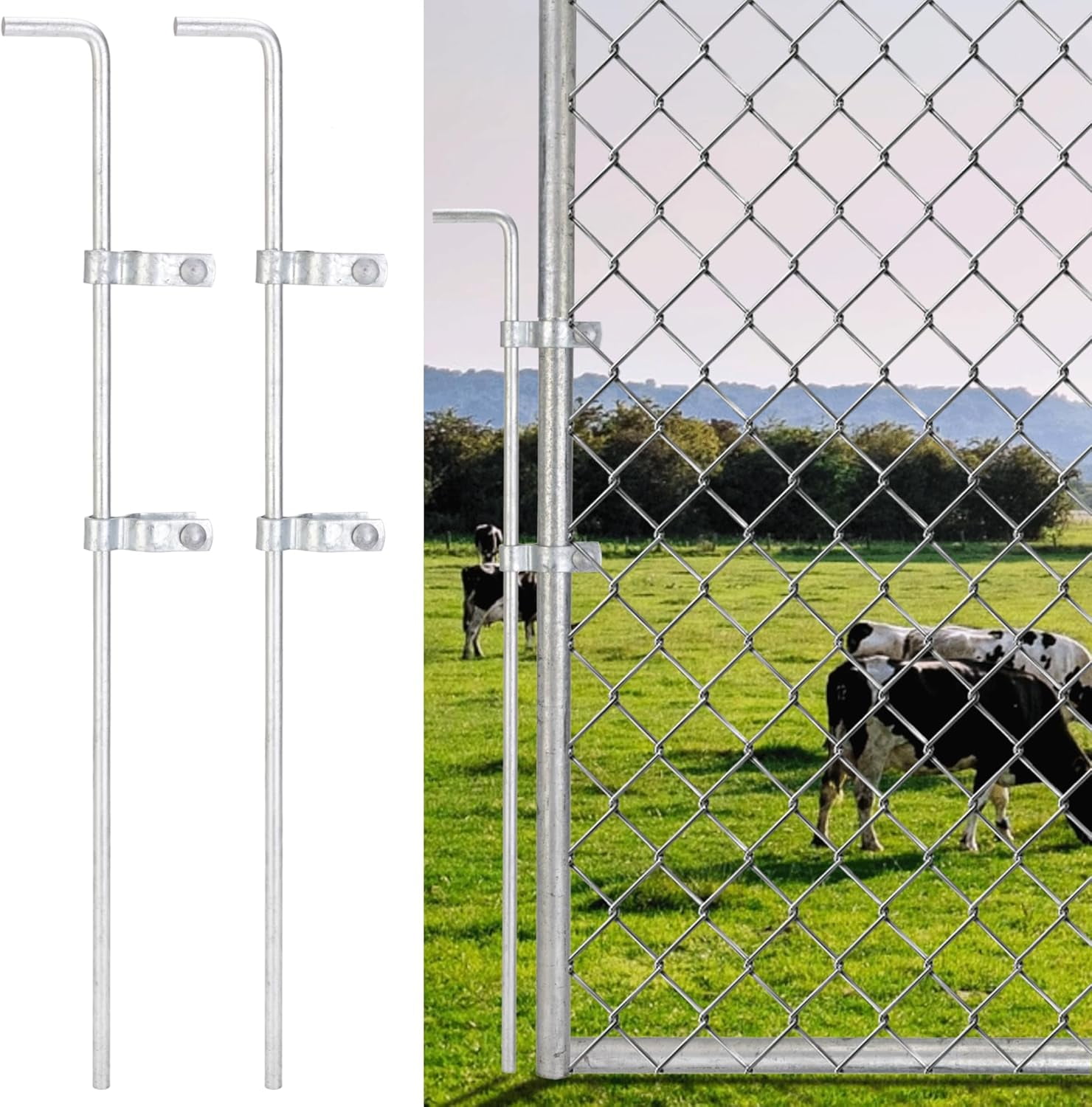 The Gate Drop Rod for Chain Link Fence, 32" x 1-3/8" Heavy Duty Cane ...