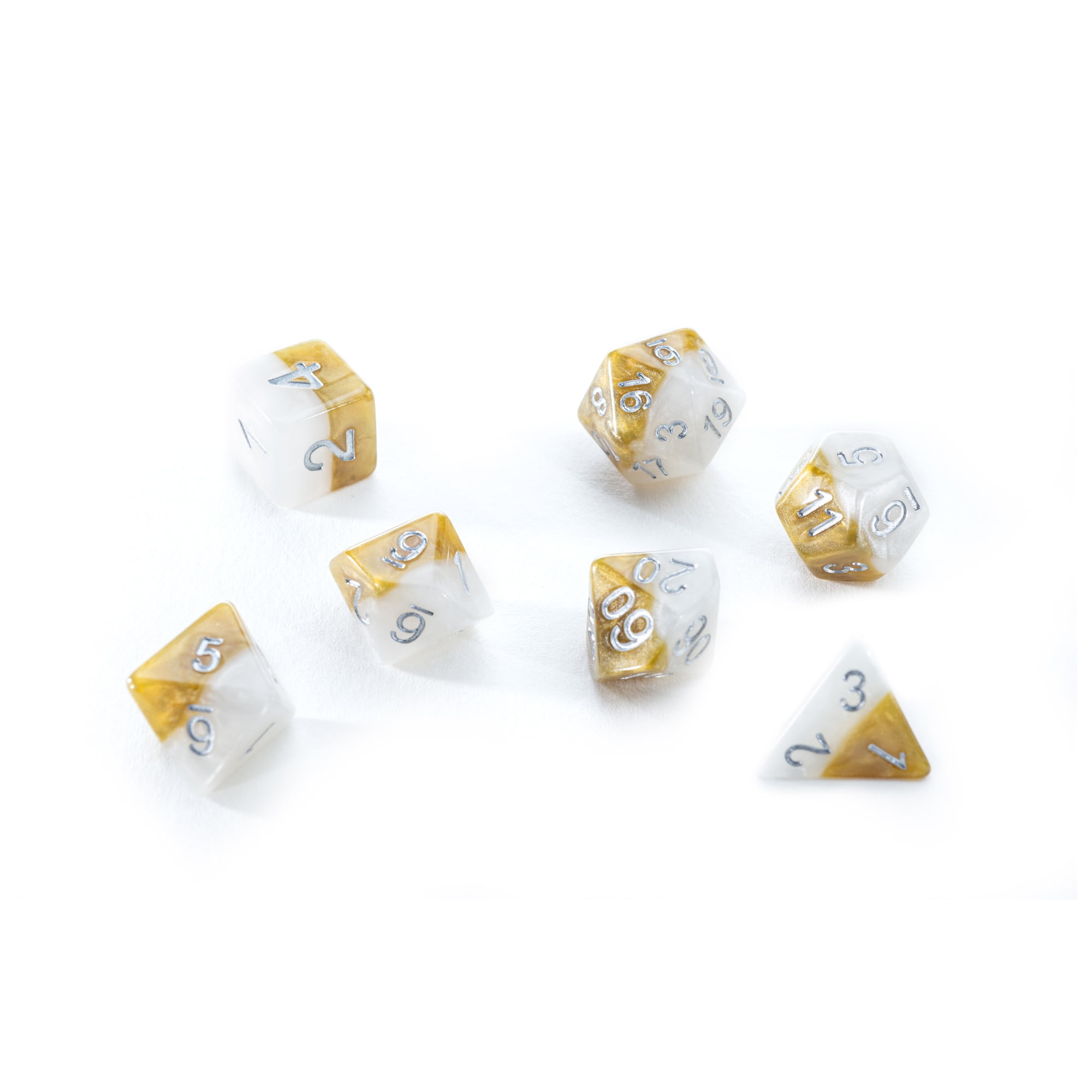 Gate Keeper Games Halfsies Halo Dice Set, White and Gold - Walmart.com