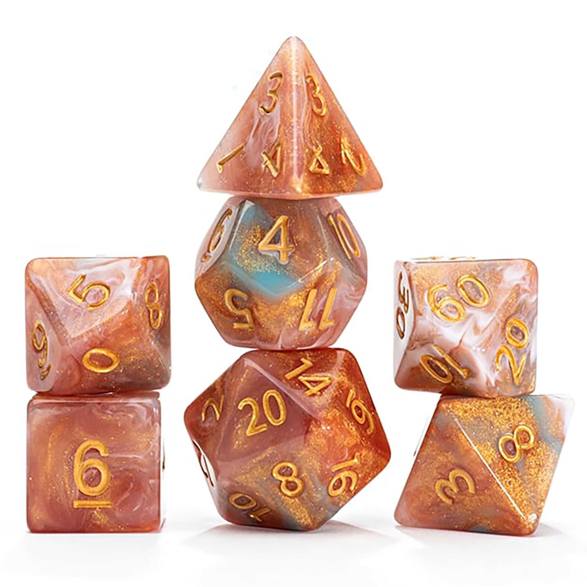 Gate Keeper Games and Dice: Aether Dice: Heavenly - 7pc RPG Set, Gold ...