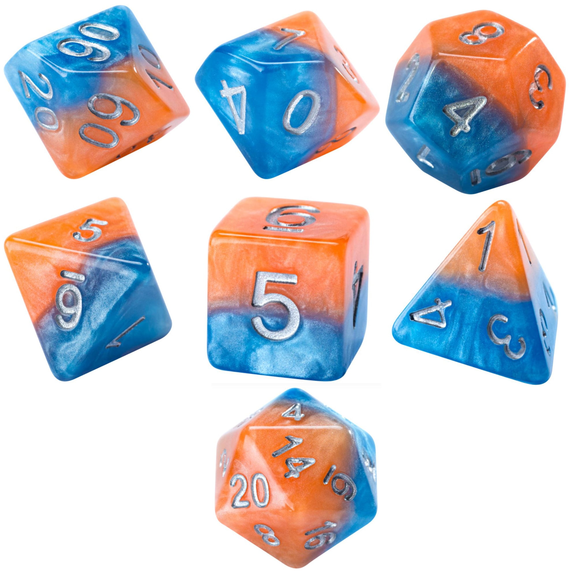Gate Keeper Games and Dice: Halfsies Dice: Fire & Dice - 7pc Set, Flame ...