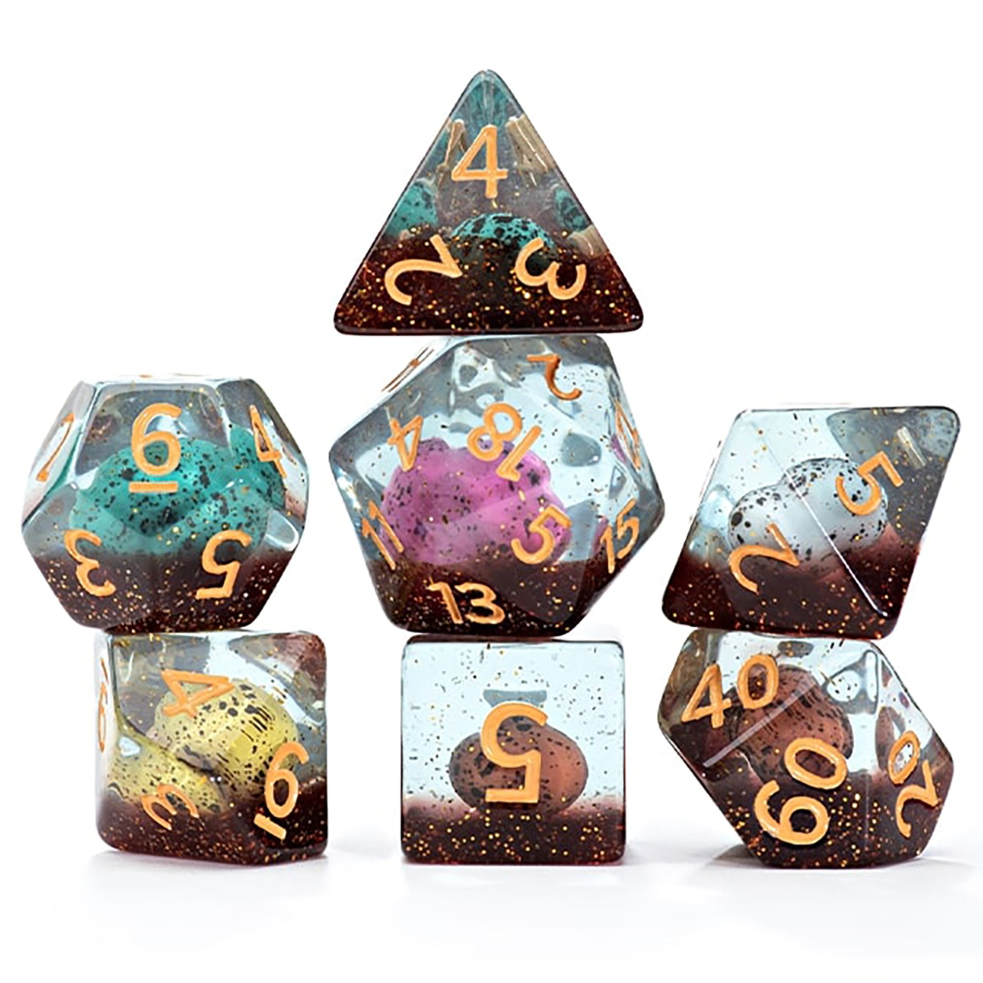 Gate Keeper Games and Dice: Inclusion Dice: Dinosaur Eggs - 7pc RPG Set ...