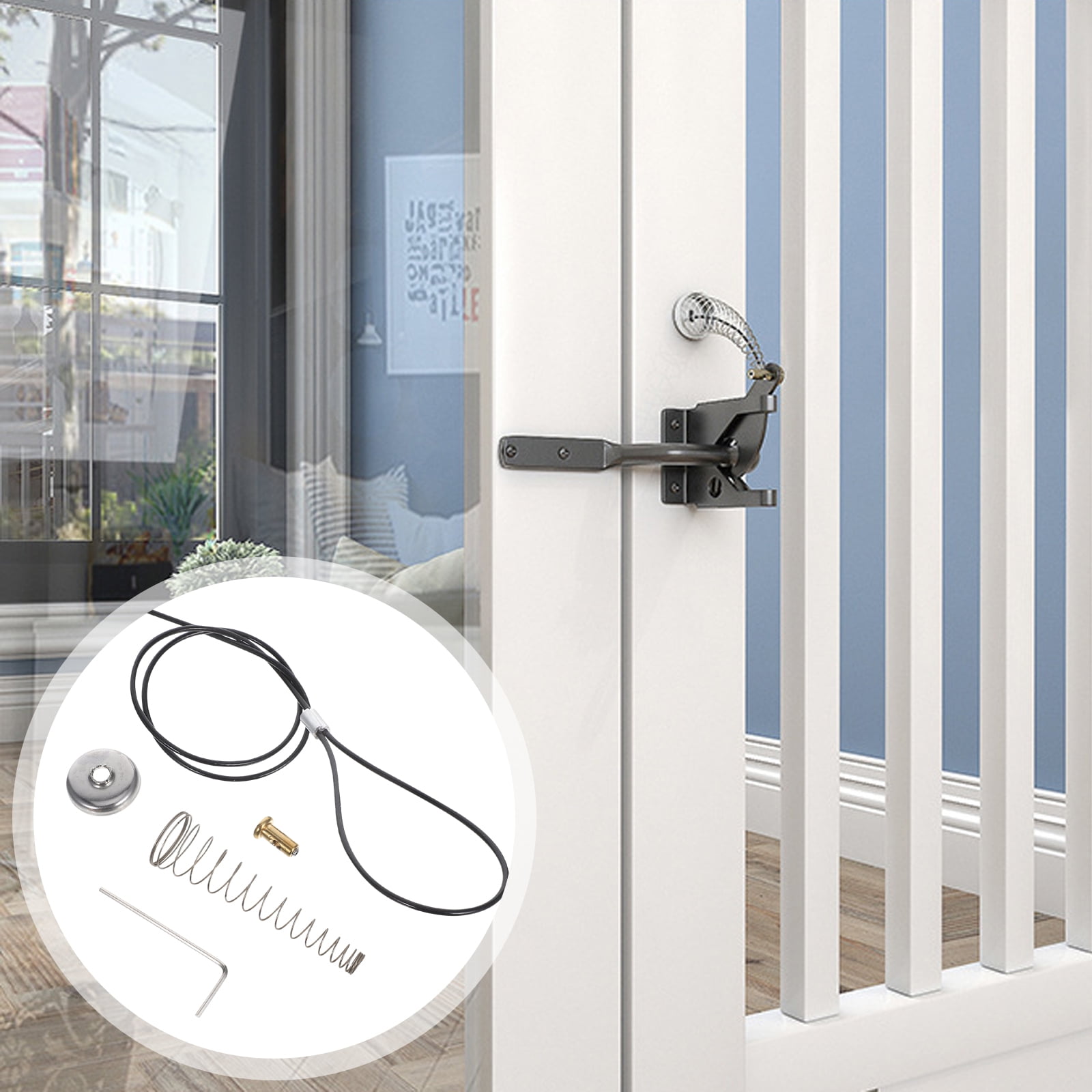 Gate Latch For Wooden Fence,2 Sets Gate Latch Cable Pull Gate String ...