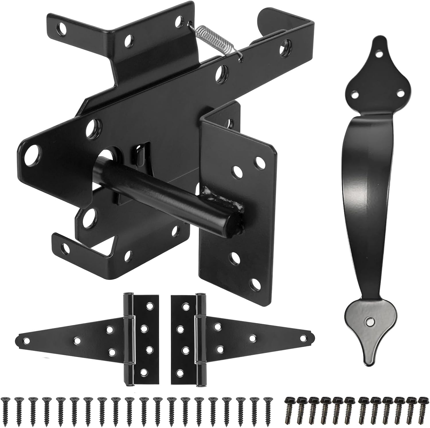 Gate Latch, Heavy Duty Gate Hardware Kit for Wooden/Vinyl Fence, with ...