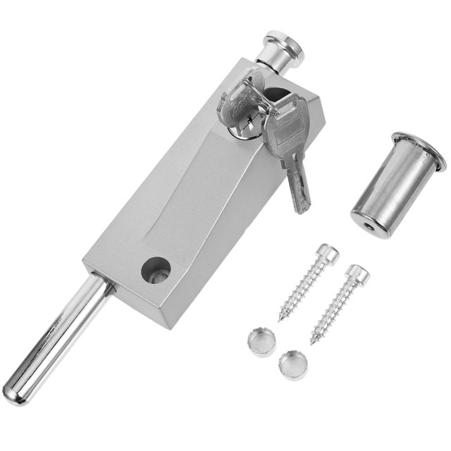 Gate Lock Spring Loaded Slide Plug Automatic Revolving Door Silver ...