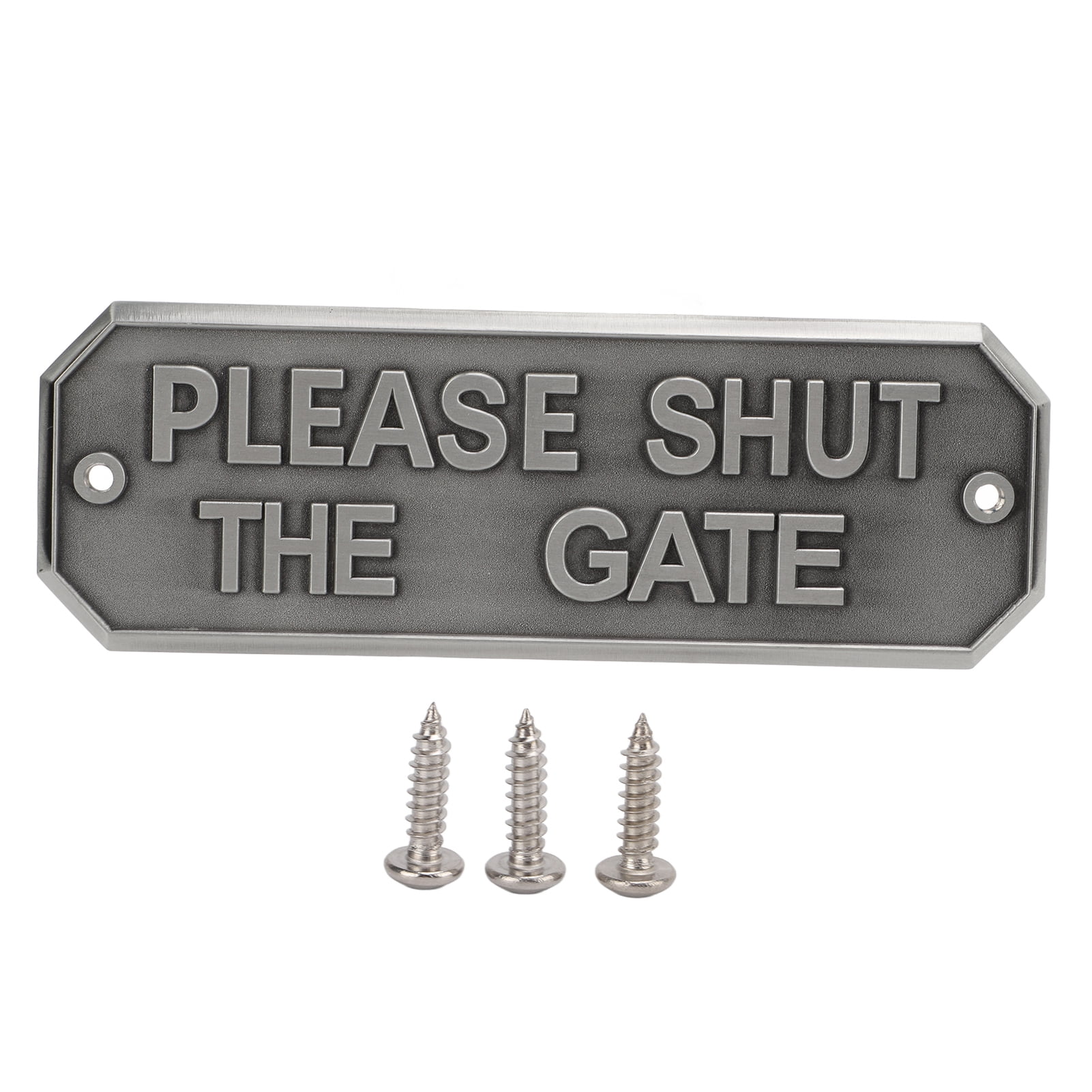 Gate Sign Plaque Embossed Vintage Style Wall Door Signs PLEASE SHUT THE ...