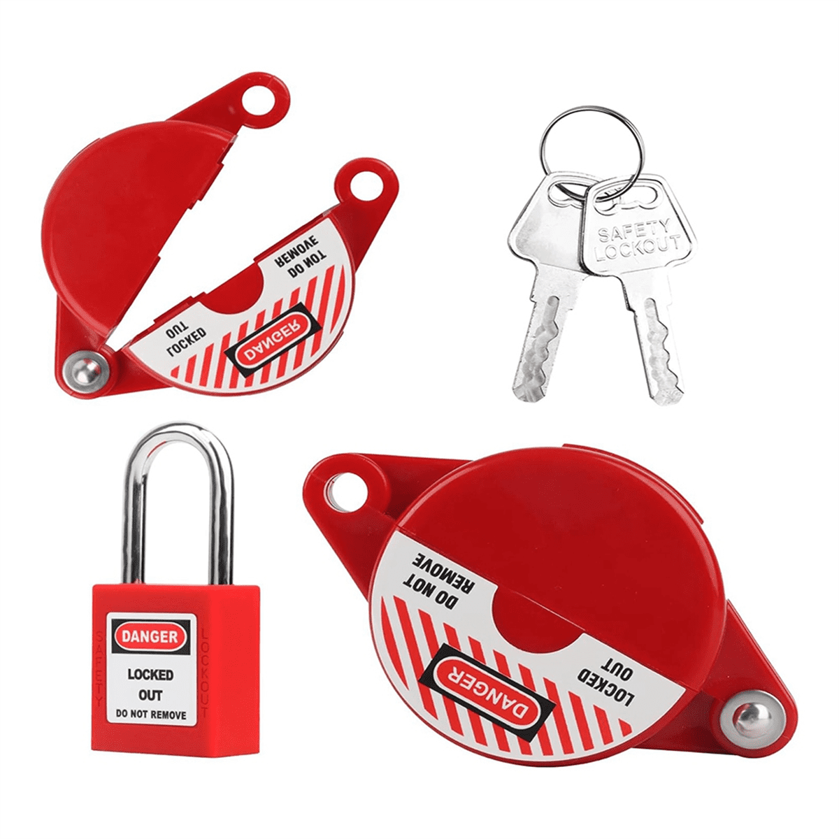 Gate Valve Lockout Device and Safety Padlock Set, for 1 to 2-1/2 ...