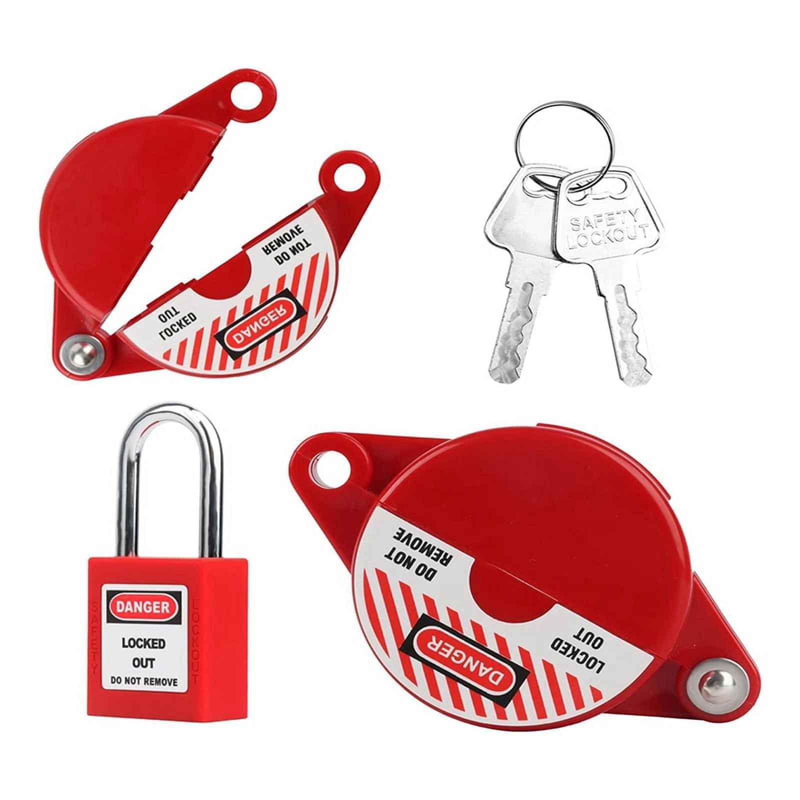 Gate Valve Lockout Device and Padlock Set, for 1 to 2-1/2 Outside ...