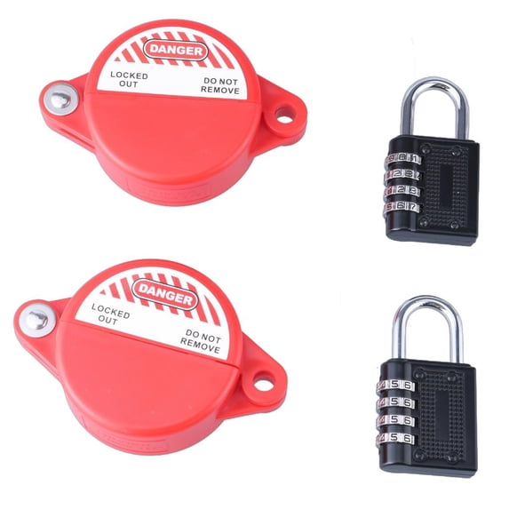 Gate Valves Lockout Device with Code Lock set Suited for 1 to 2-1/2 ...