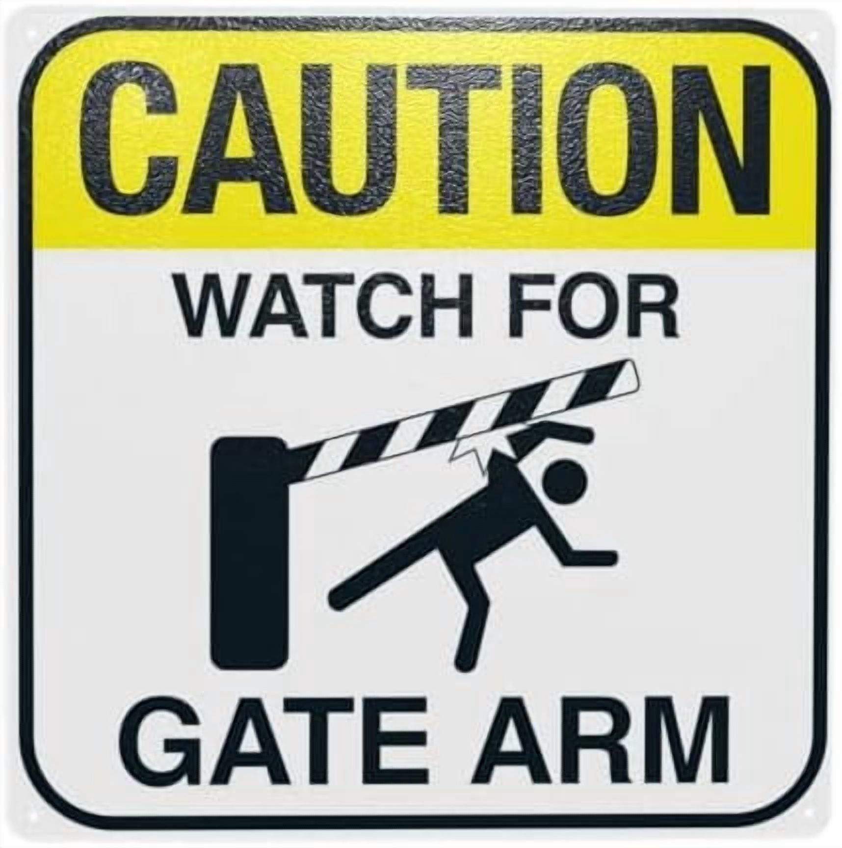 Gate Warning Watch For Gate Arm Warning Sign, Gate Security Metal Signs ...