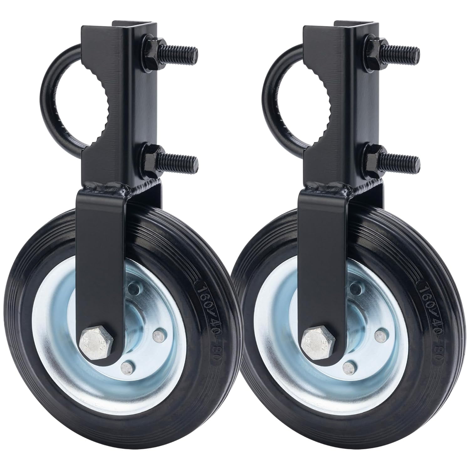The Gate Wheel Gate Caster Kit with 1-5/8" Thru 2" Gate Frames, 6 Inch ...