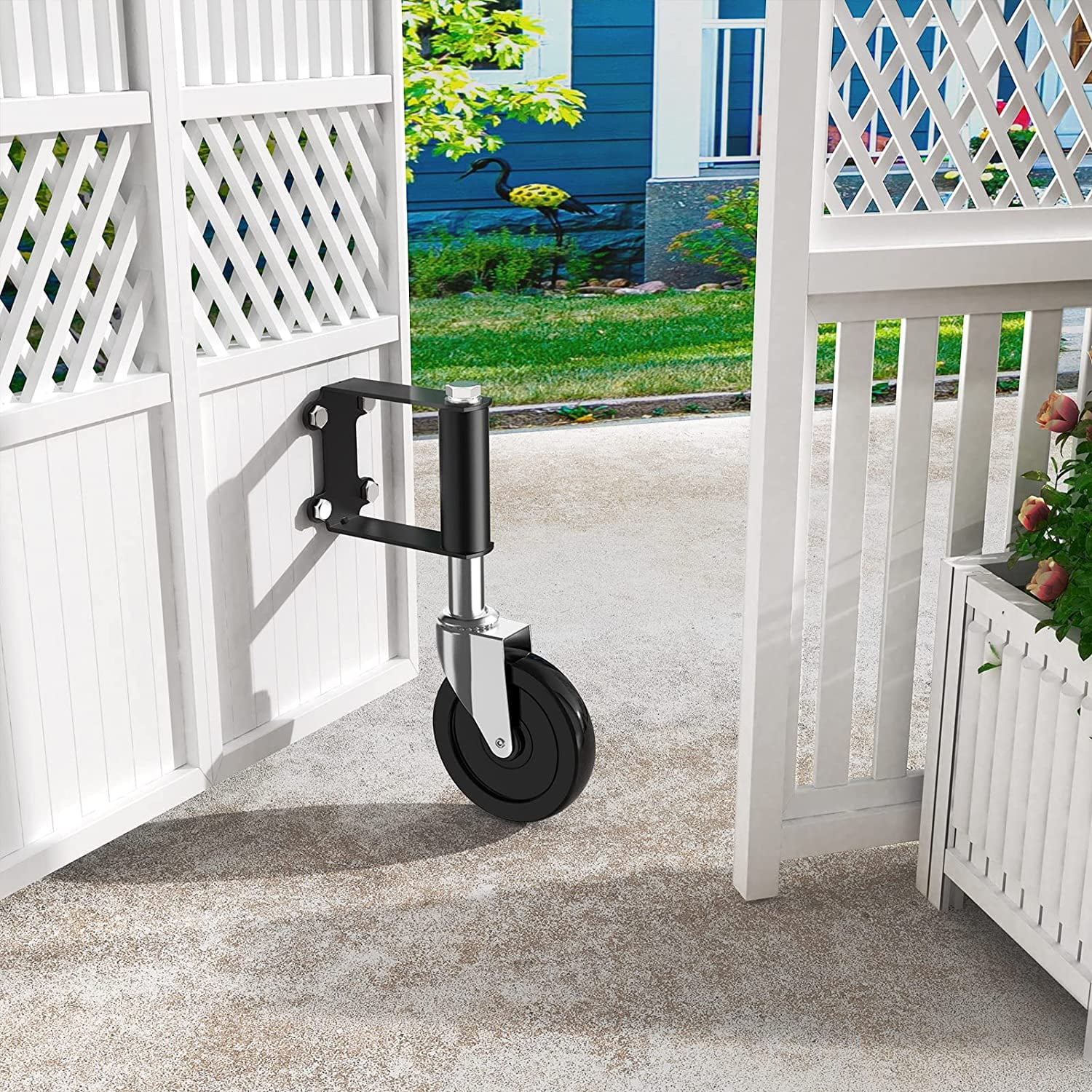 Gate Wheels for Wooden Gate, Gate Caster Wheel Spring Loaded for Metal ...