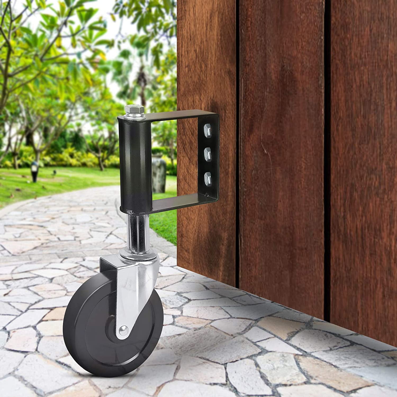 Gate Wheels for Wooden Gate, Gate Caster Wheel Spring Loaded for Metal ...