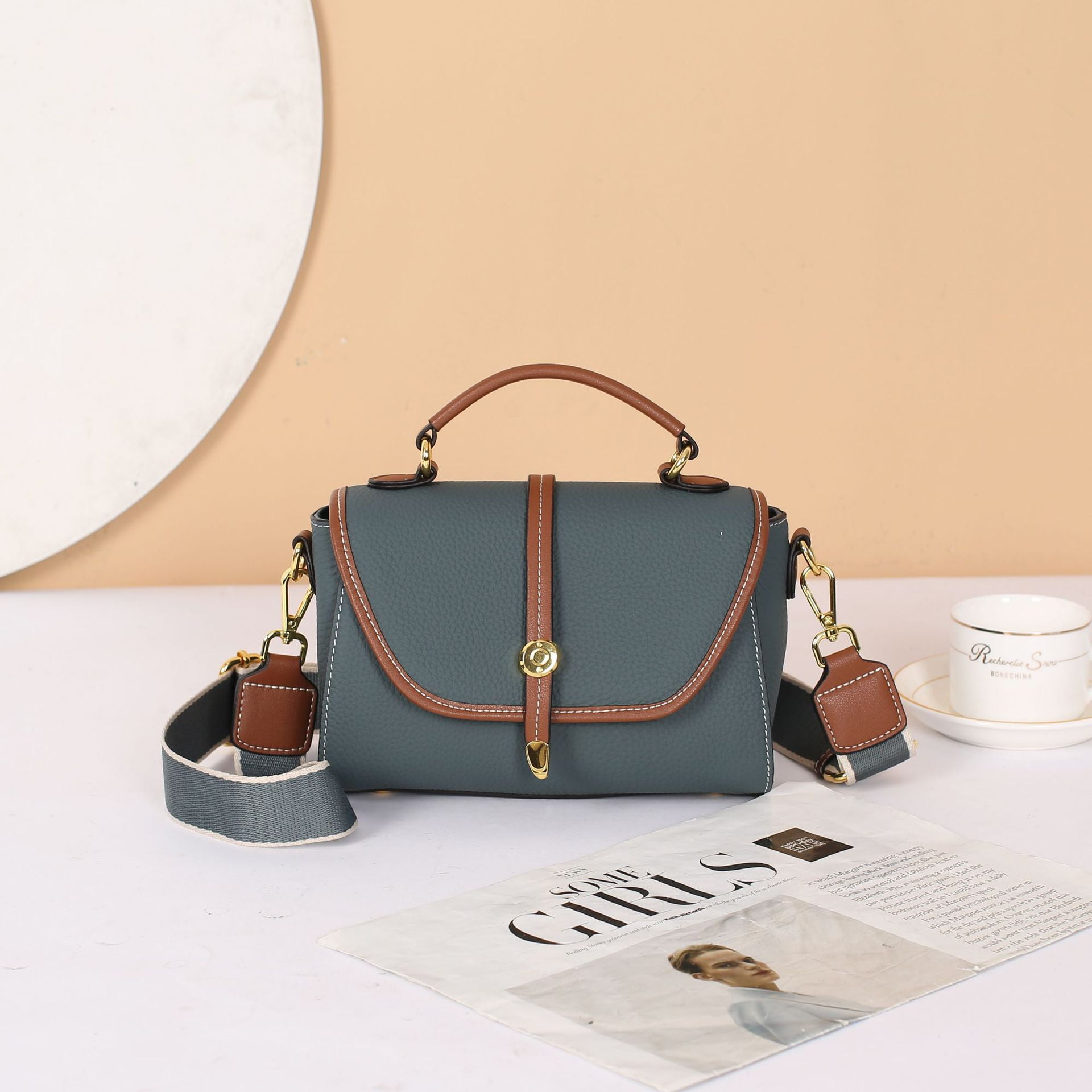 Gate leather bag leather women's bag niche design underarian bag ...