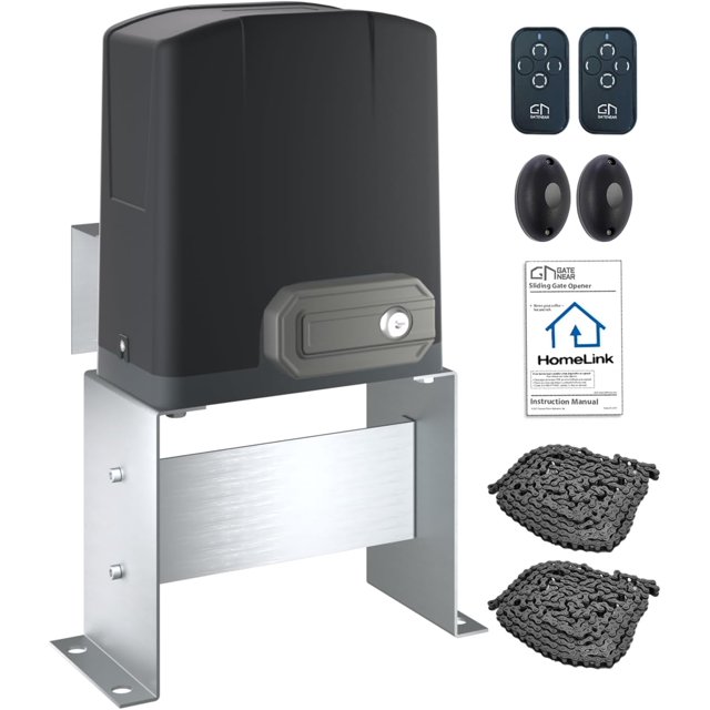 GateNear Automatic Sliding Gate Opener, Compatible with HomeLink, up to ...