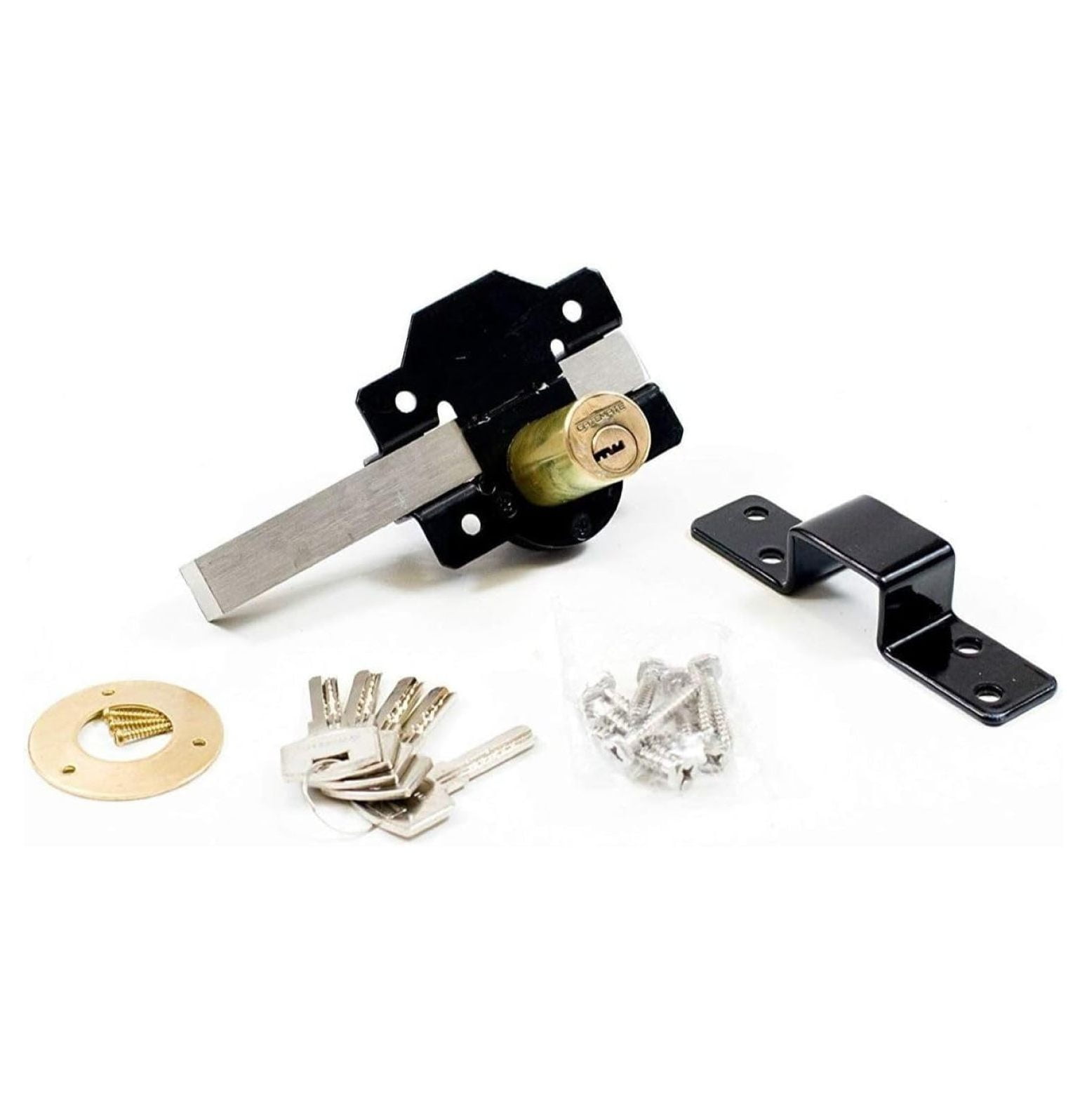 GatePro 1491106 Rim Lock - 2" Single Cylinder Long Throw Gate Lock for ...