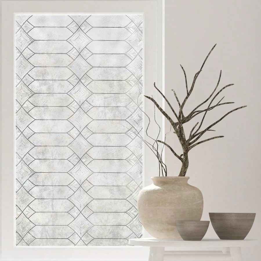 Gatehouse Large Privacy Window Film With Textured Leaded Glass Pattern ...