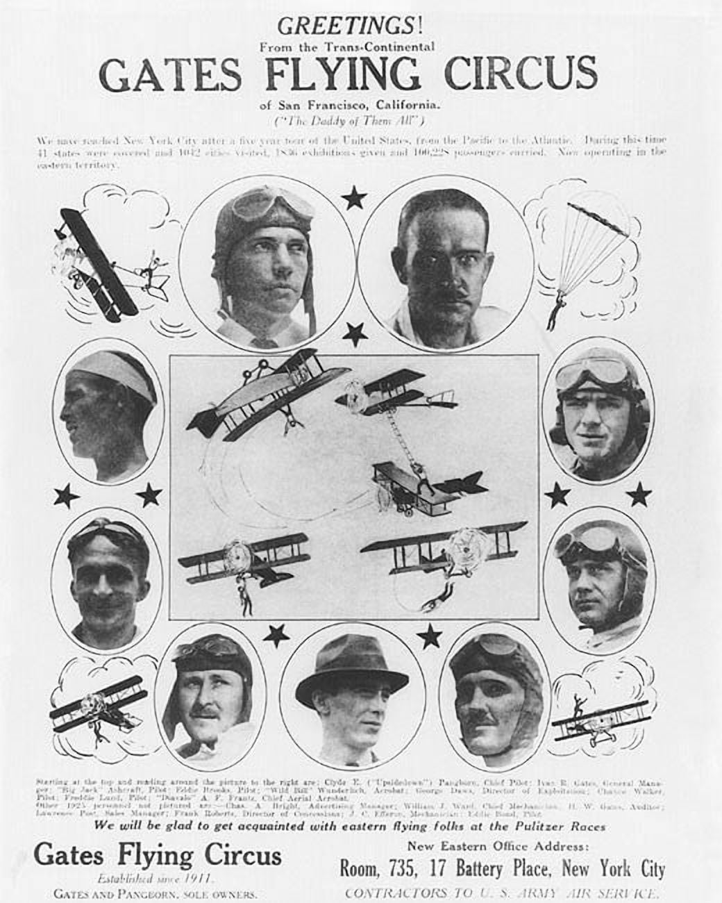 Gates Flying Circus Poster - 12x18 Inch Laminated Aviation Poster ...