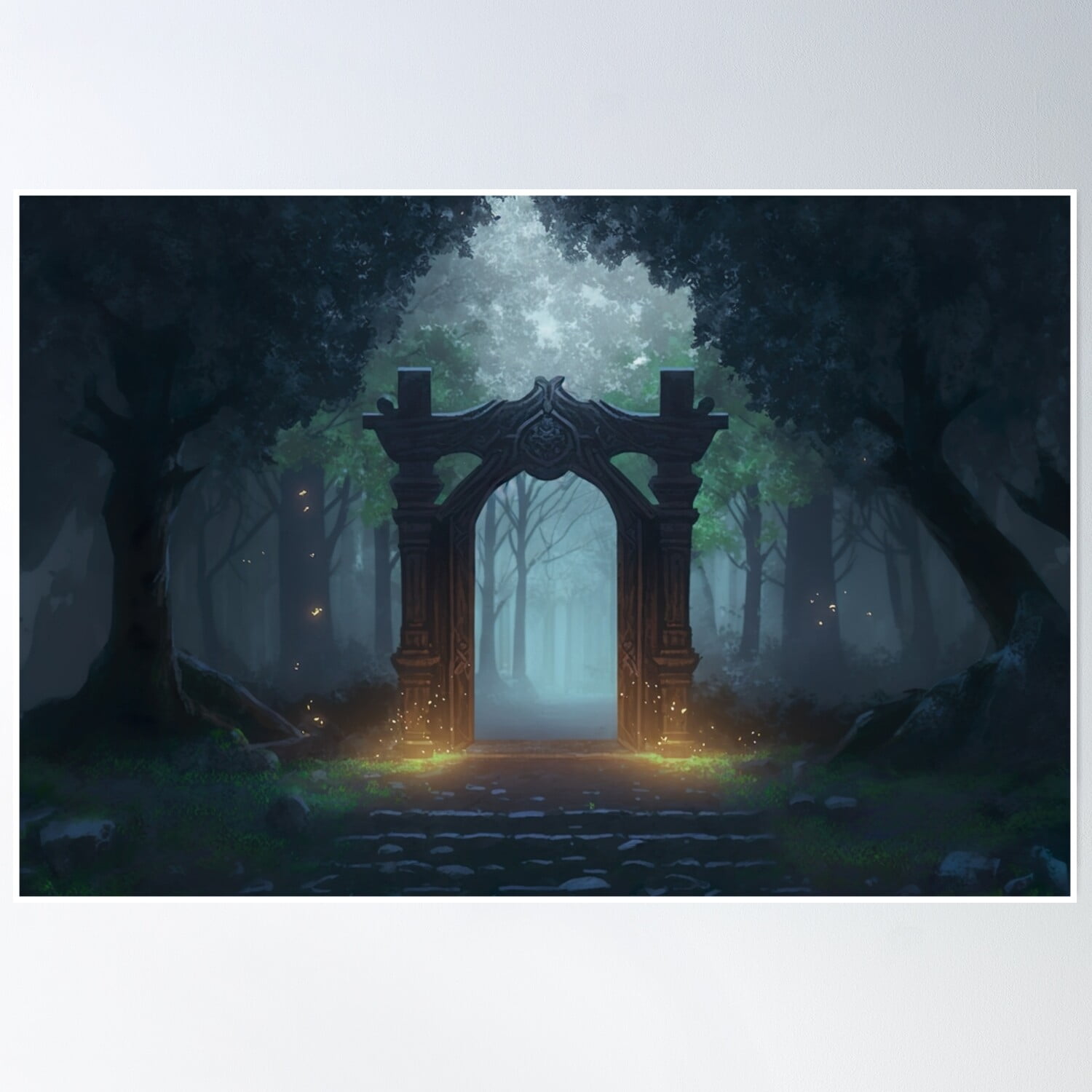 Gates Of Valhalla Nordic Mythological Digital Design Poster Wall Art ...