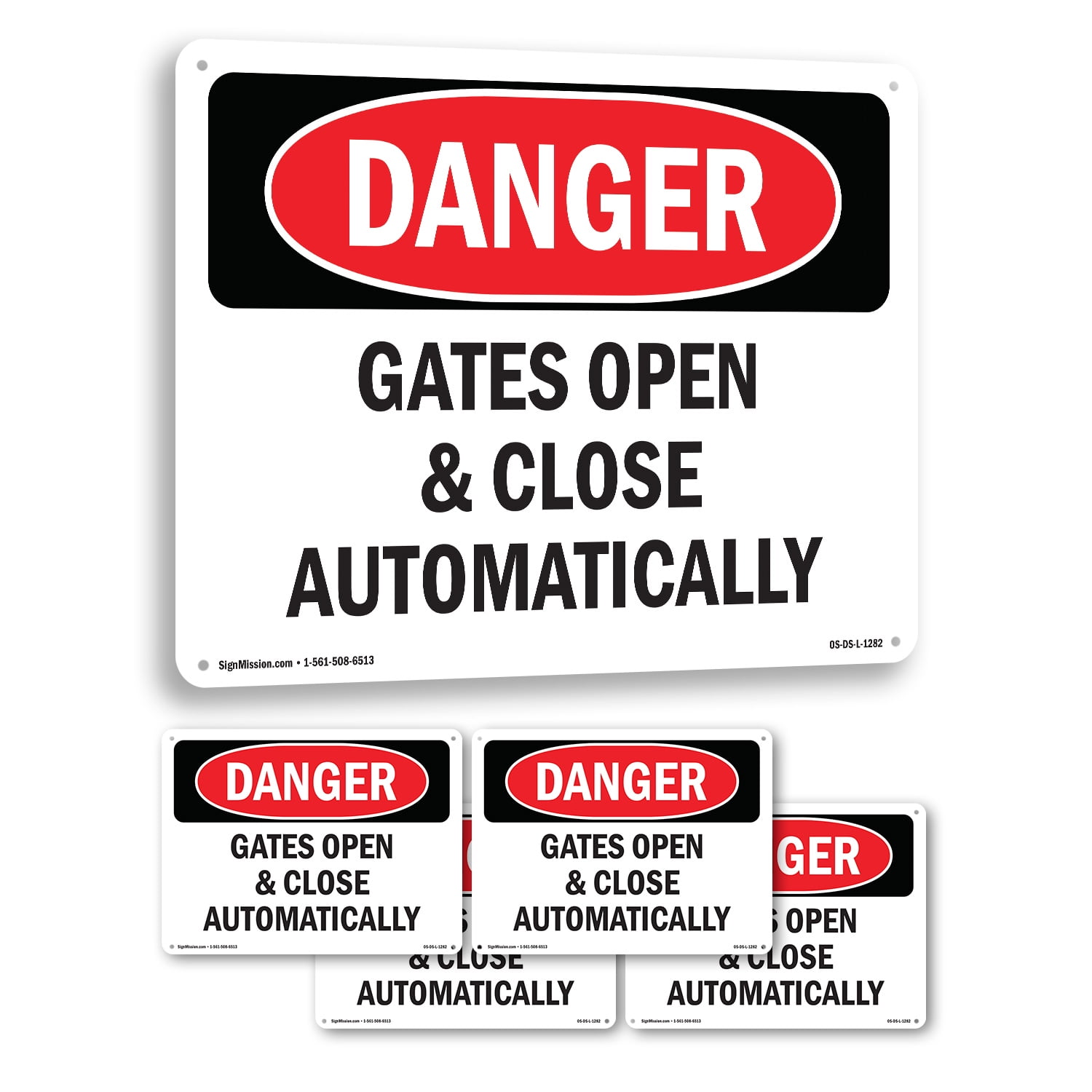 Gates Open And Close Automatically OSHA Danger Aluminum Sign 24 Inch x ...