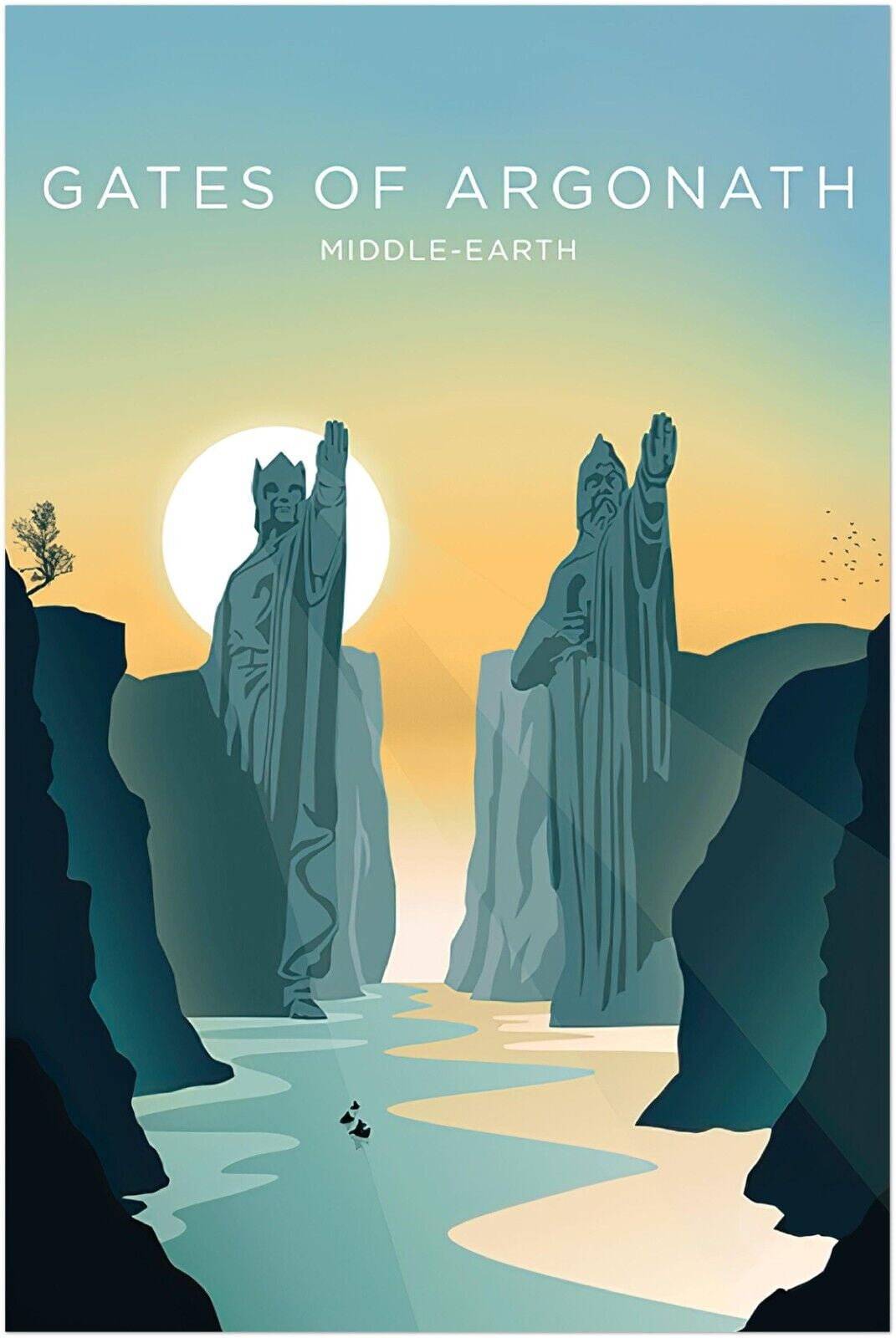 Gates of Argonath - Lord of the Rings Travel Poster (24x36Inches ...
