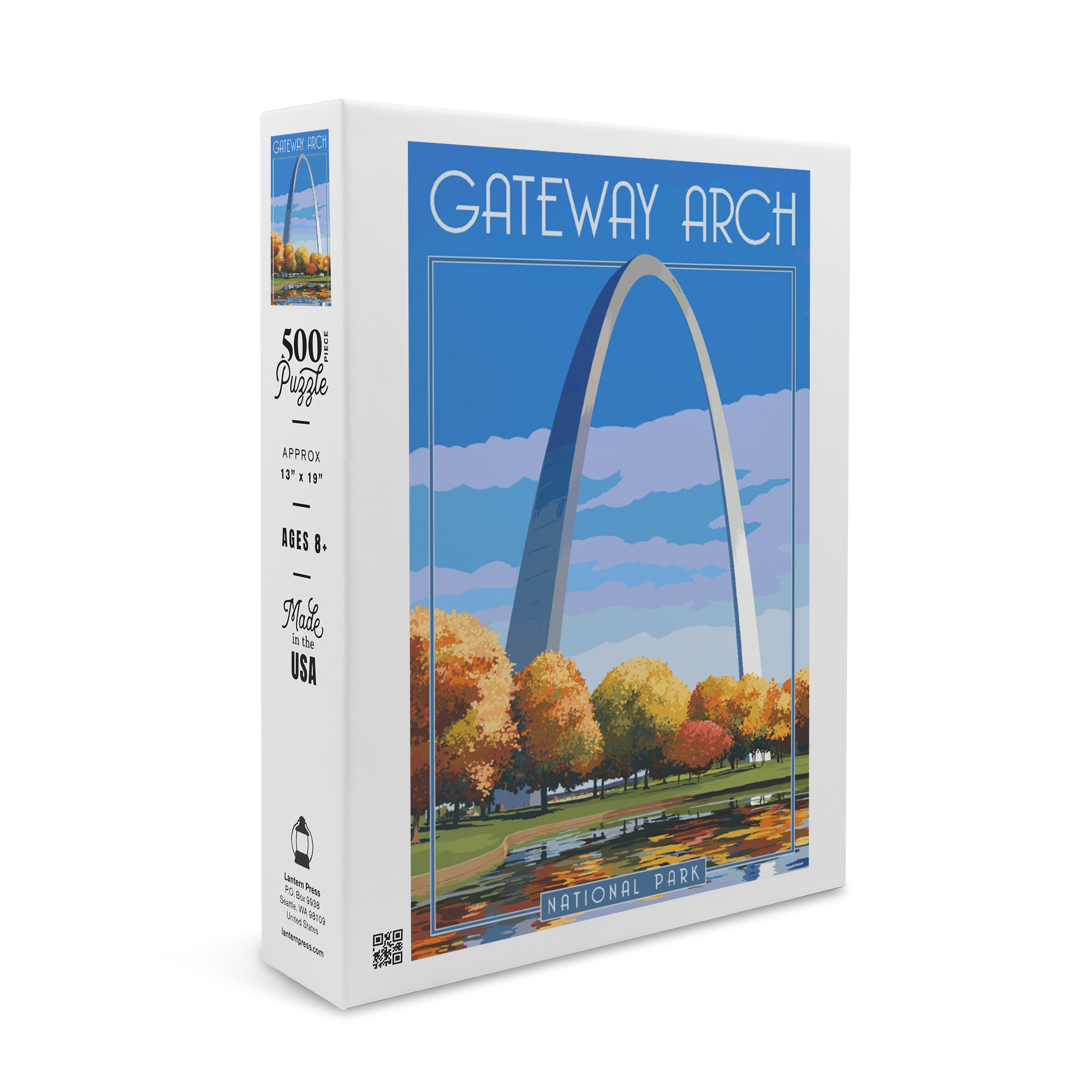 Gateway Arch National Park, Arch and Trees in Fall (19x27 inches ...
