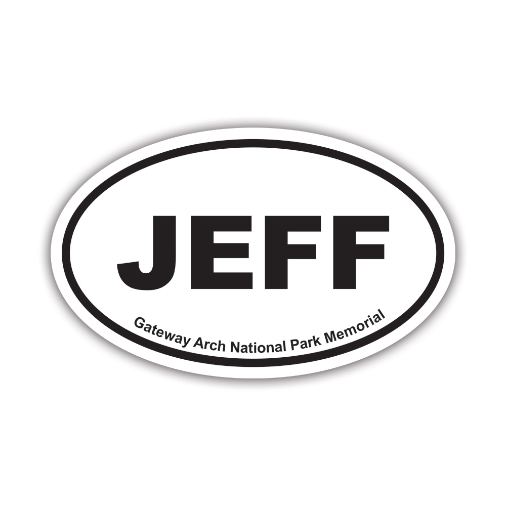 Gateway Arch National Park Memorial JEFF Oval Sticker Decal - Self ...