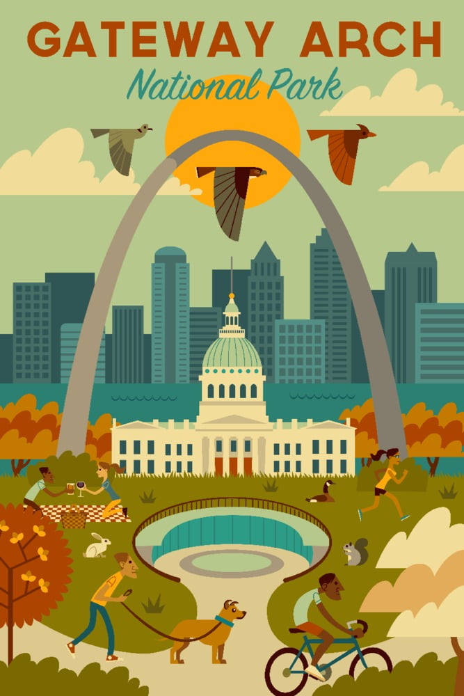 Gateway Arch National Park, Missouri, Geometric National Park Series ...