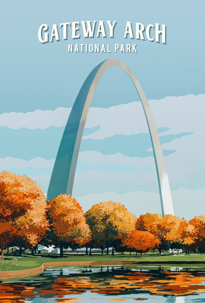 Gateway Arch National Park, Missouri, Painterly National Park Series ...
