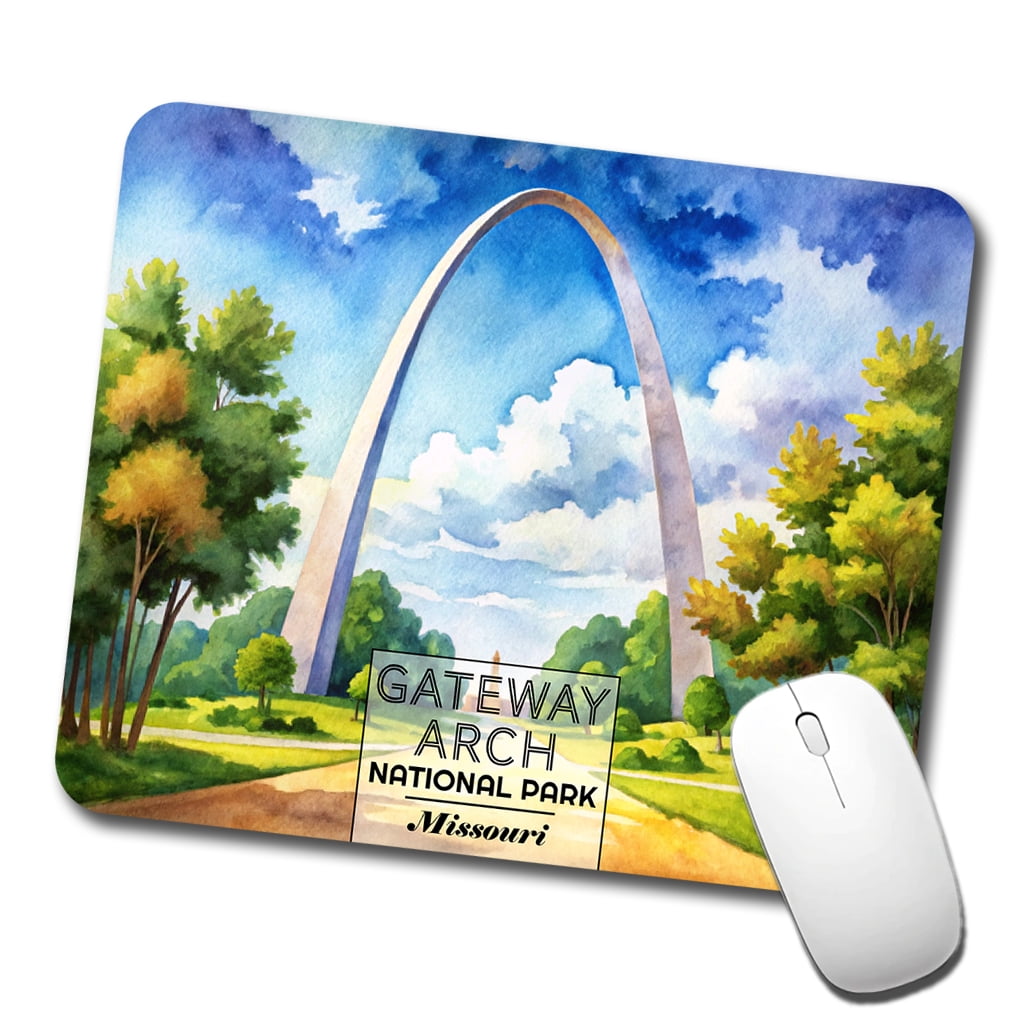 Gateway Arch National Park Missouri Watercolor Mouse Pad Low Profile ...