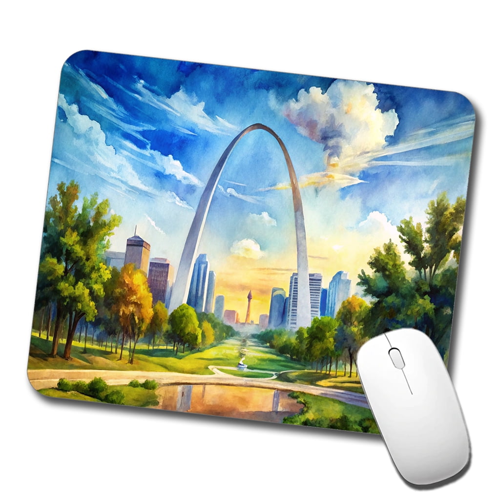 Gateway Arch National Park Missouri Watercolor Style Mouse Pad Low ...