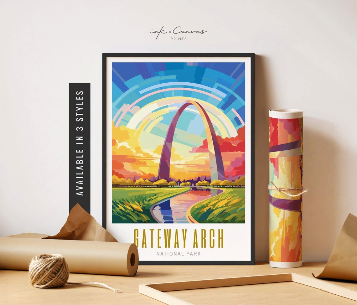 Gateway Arch National Park Poster Gateway Arch Poster Us National Parks ...