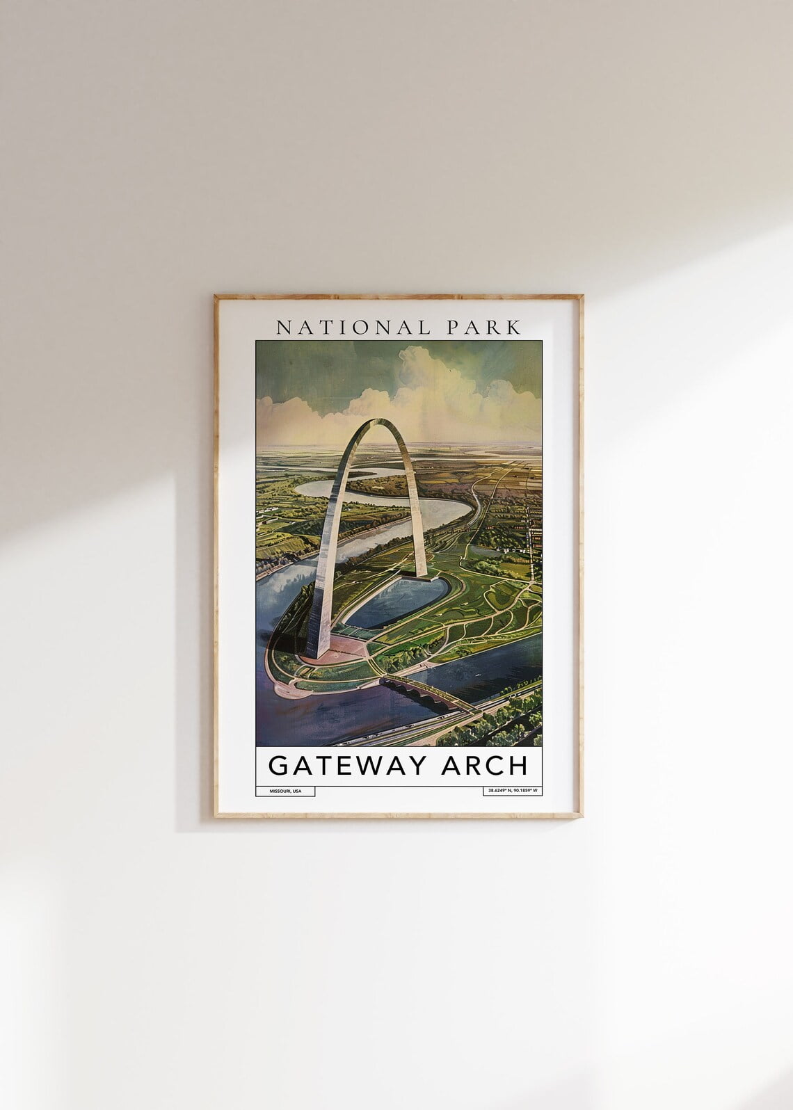 Gateway Arch National Park Travel Poster Poster, Unframed Canvas Size ...